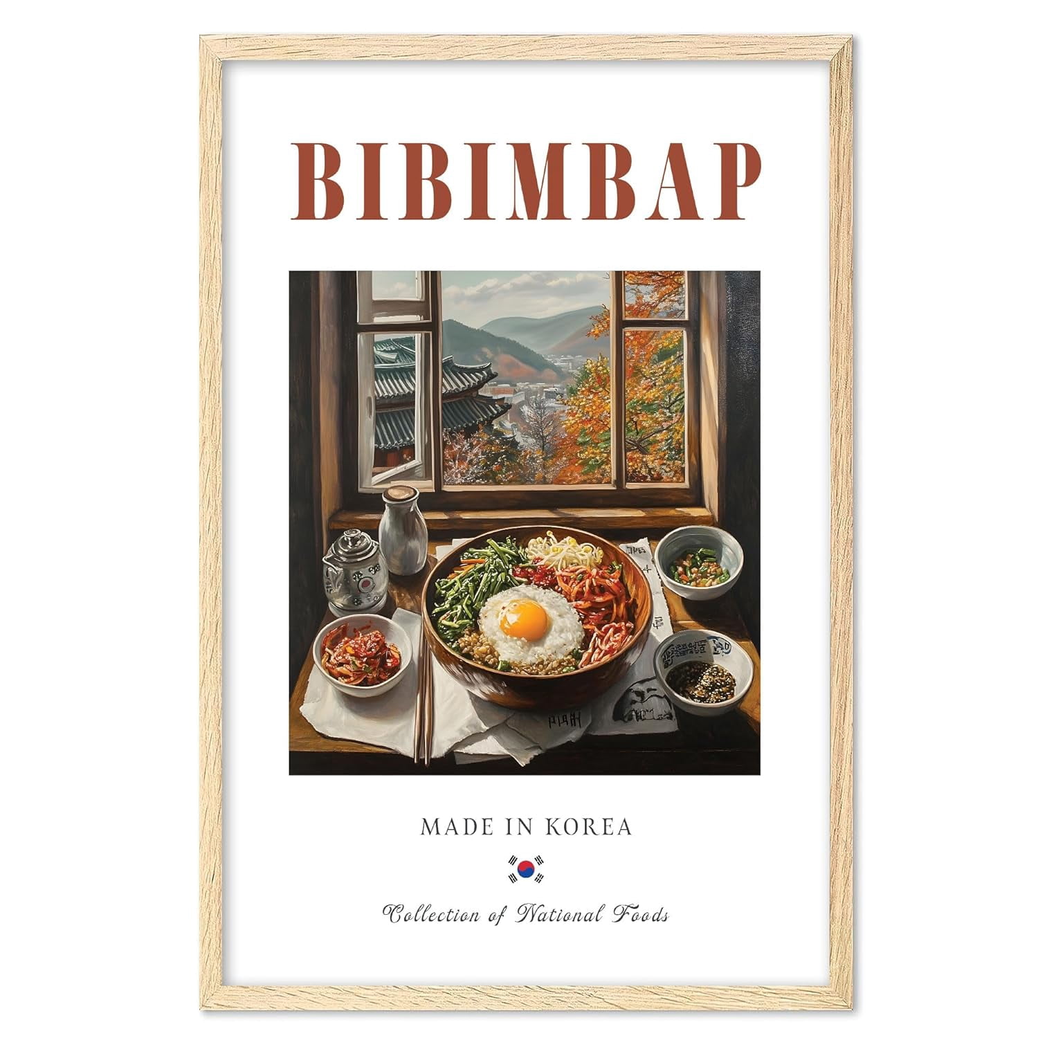 Eastern Print Bibimbap Poster, Food Wall Art, Korean Food Print, Modern ...