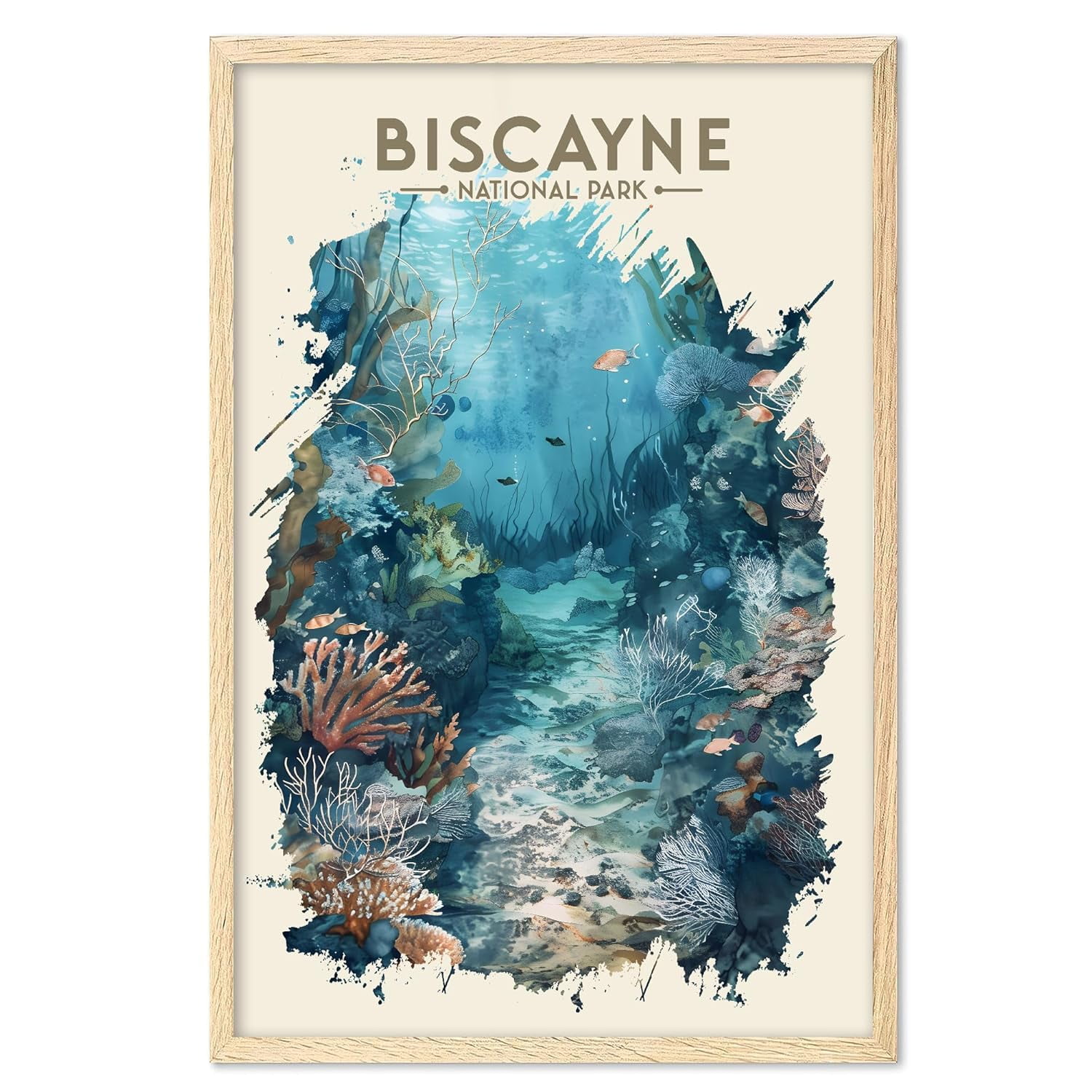 Eastern Print Biscayne National Park, National Parks Wall Poster ...