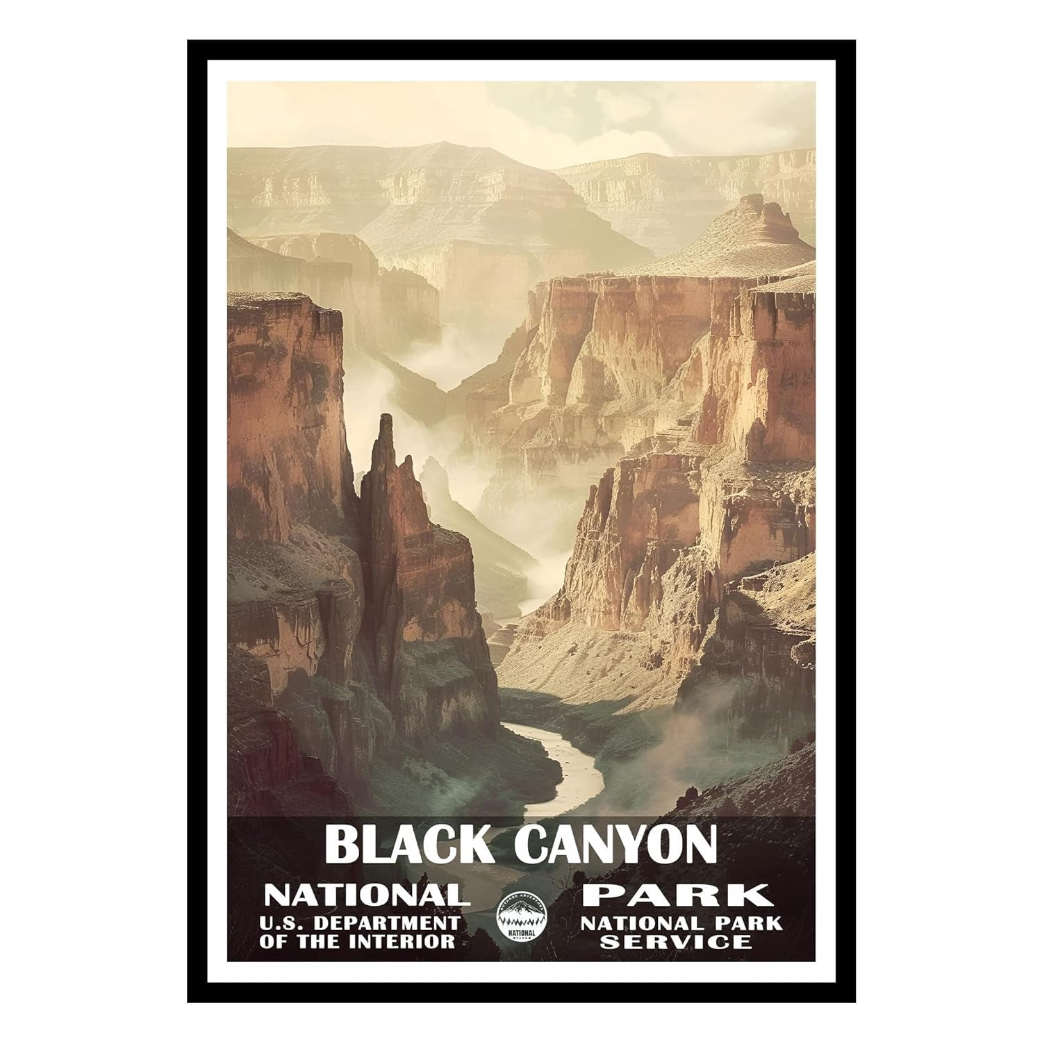 Eastern Print Black Canyon National Park Painting, National Park Wall ...