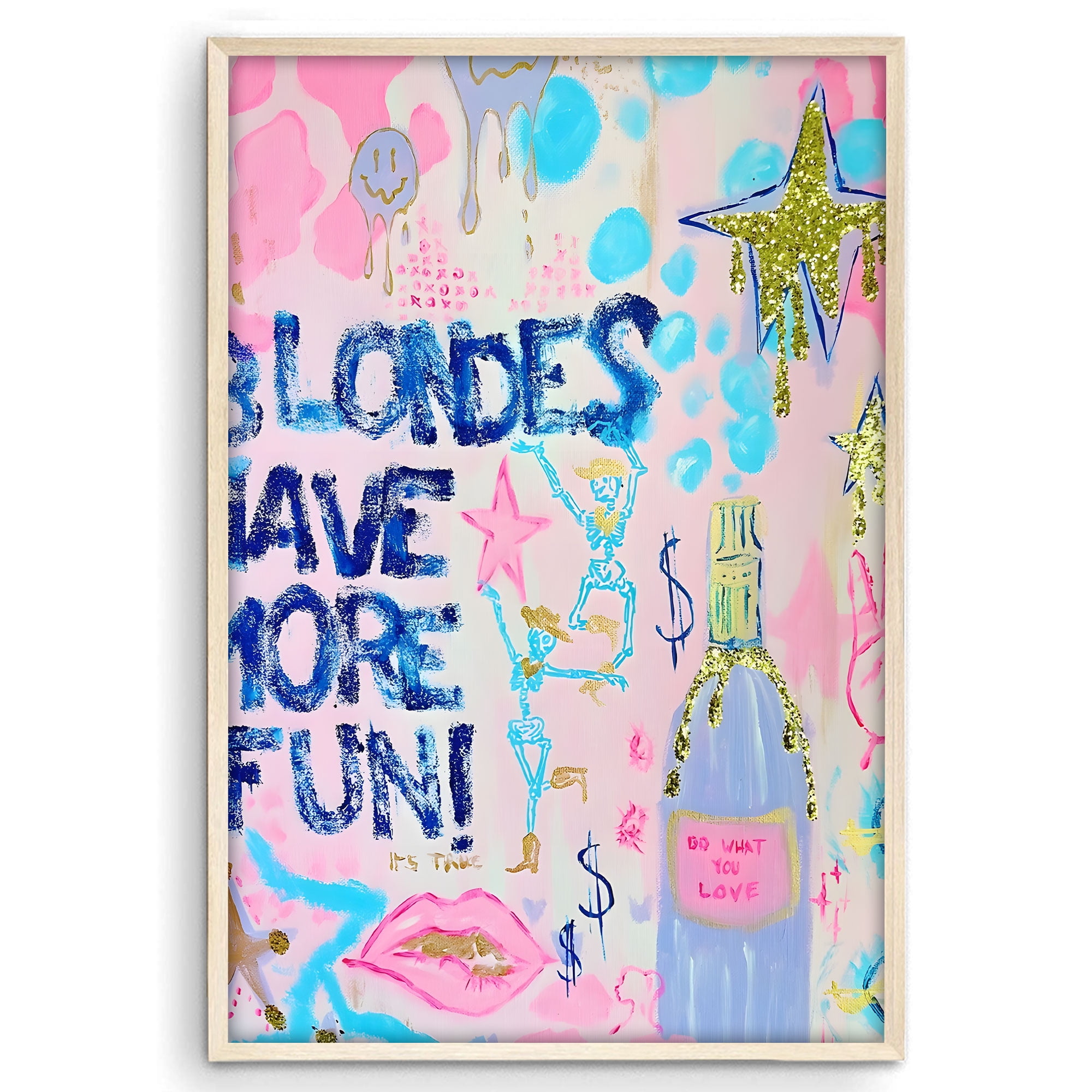 Eastern Print Blondes Have More Fun Poster - Bold Statement Art, Size ...