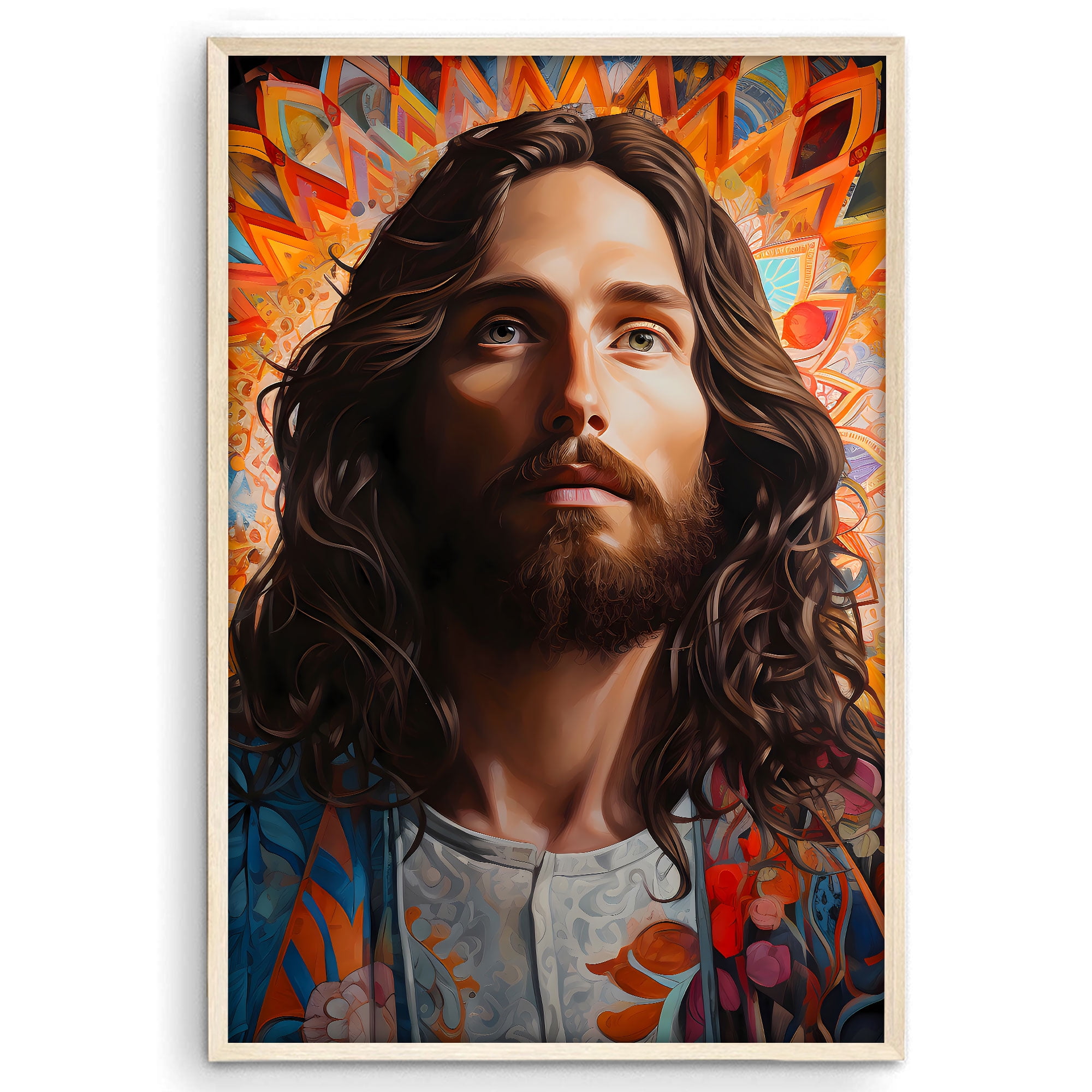 Eastern Print, Boho-Chic Portrait Of Jesus Poster, Jesus Wall Art ...