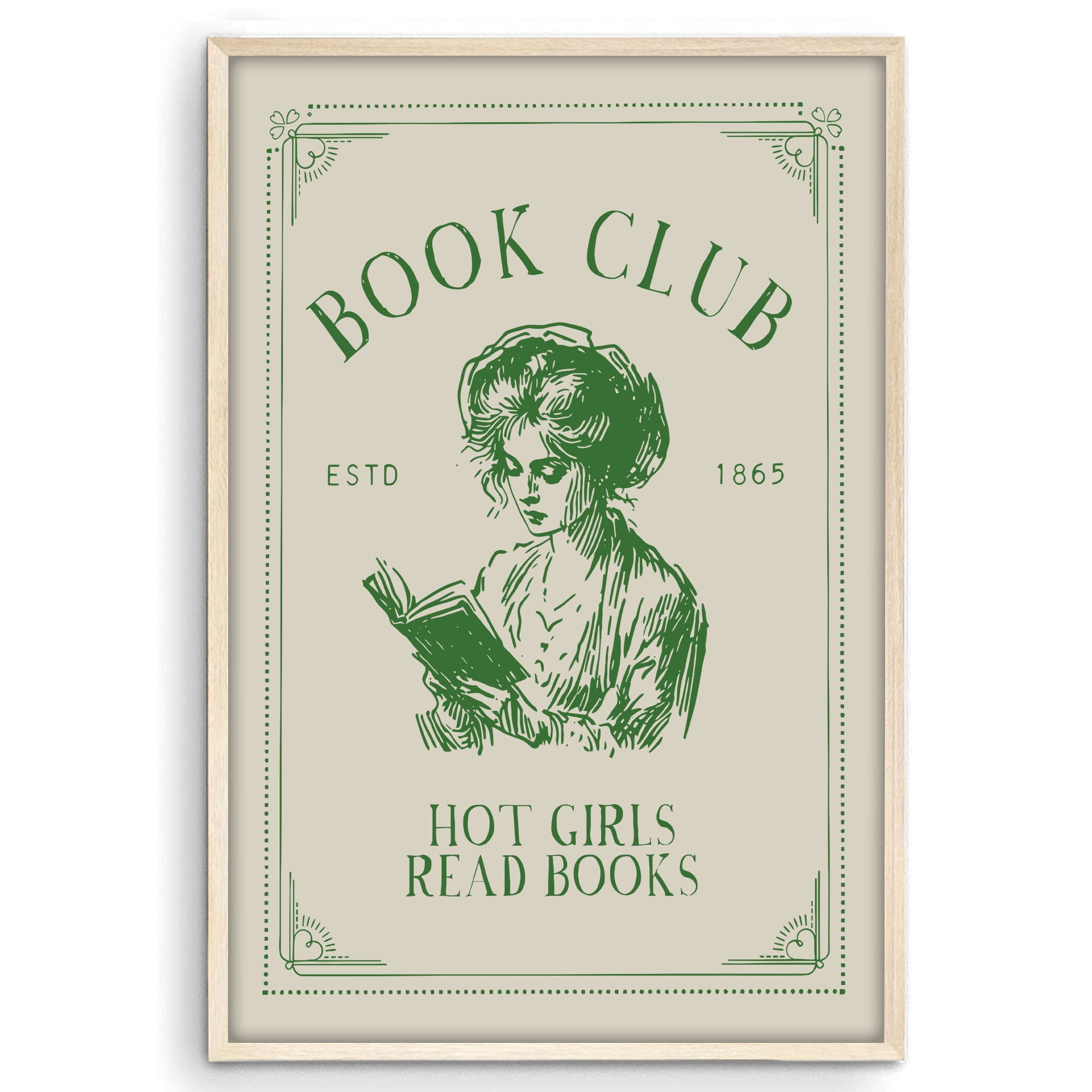 Eastern Print Book Club Poster - Vintage Reading Quote Wall Art for ...