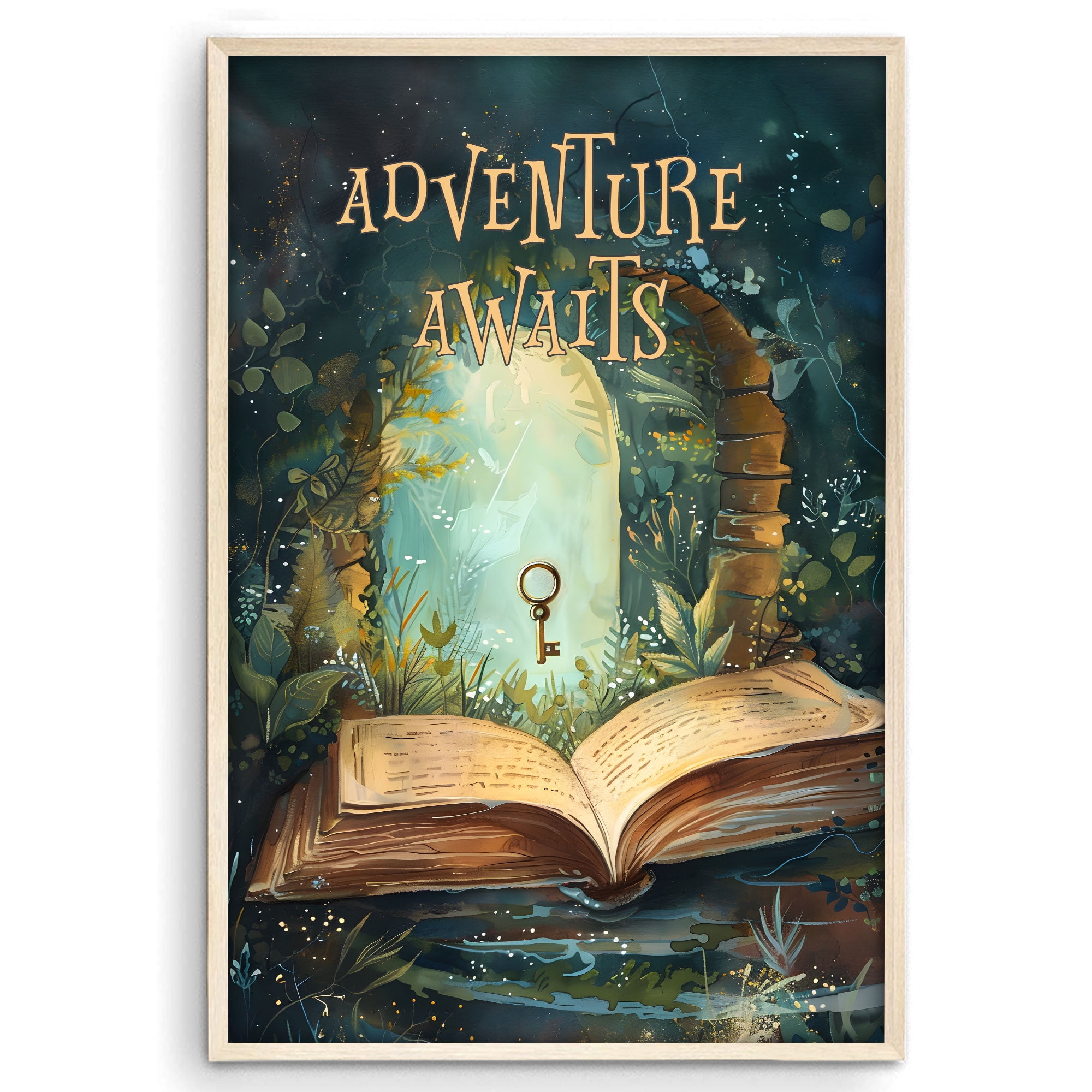 Eastern Print Book Lover Adventure Awaits Posters Wall Art, Aesthetic ...