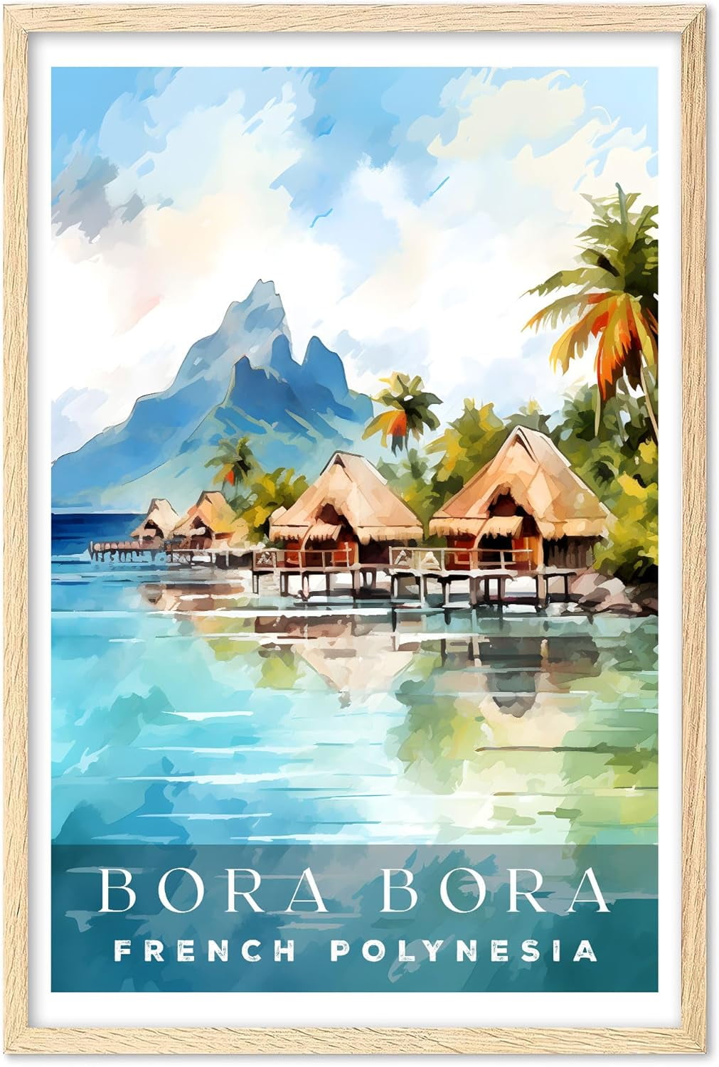 Eastern Print Bora Bora Poster, French Polynesia Poster, Bora Bora Wall ...