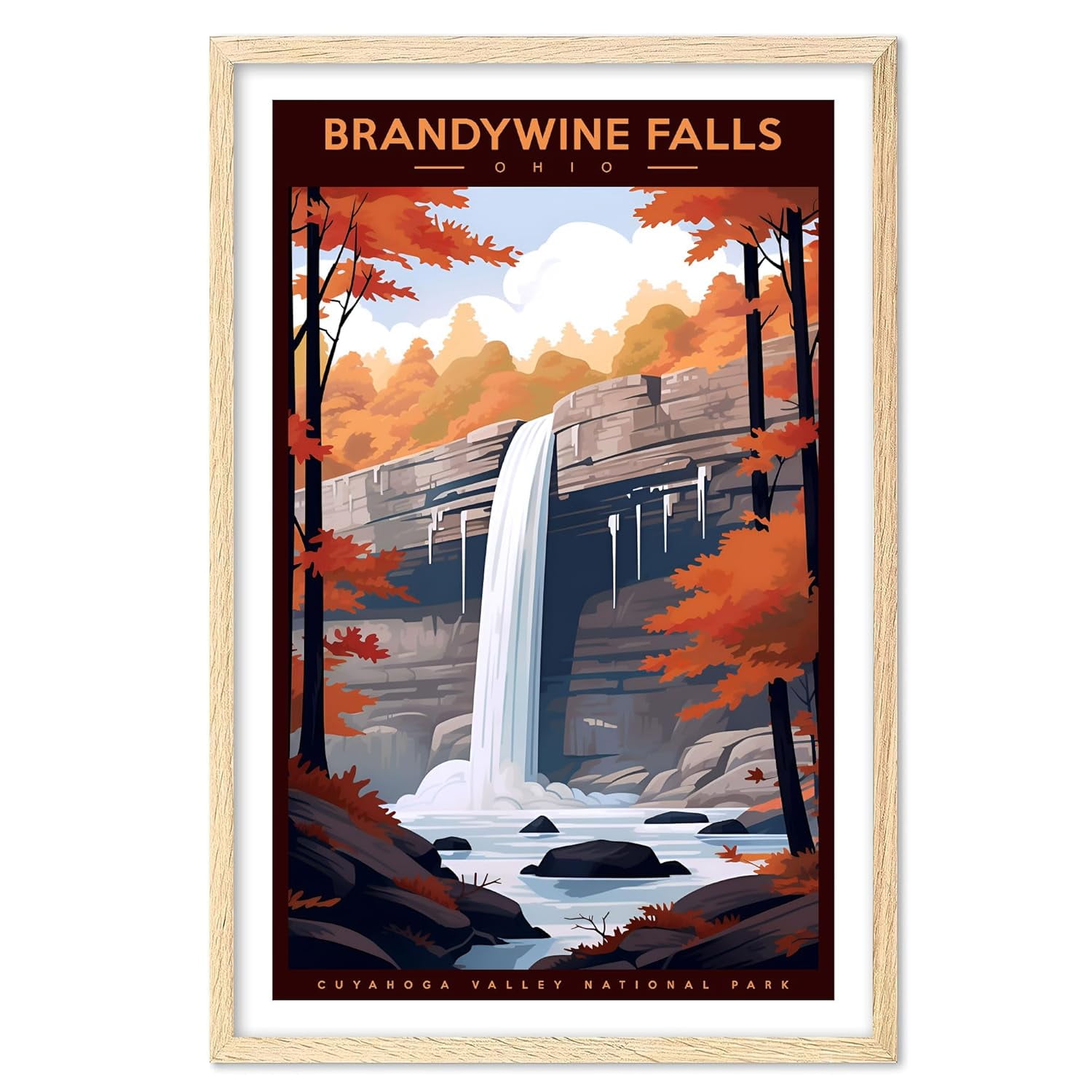 Eastern Print Brandywine Falls Poster, Cuyahoga Valley National Park ...