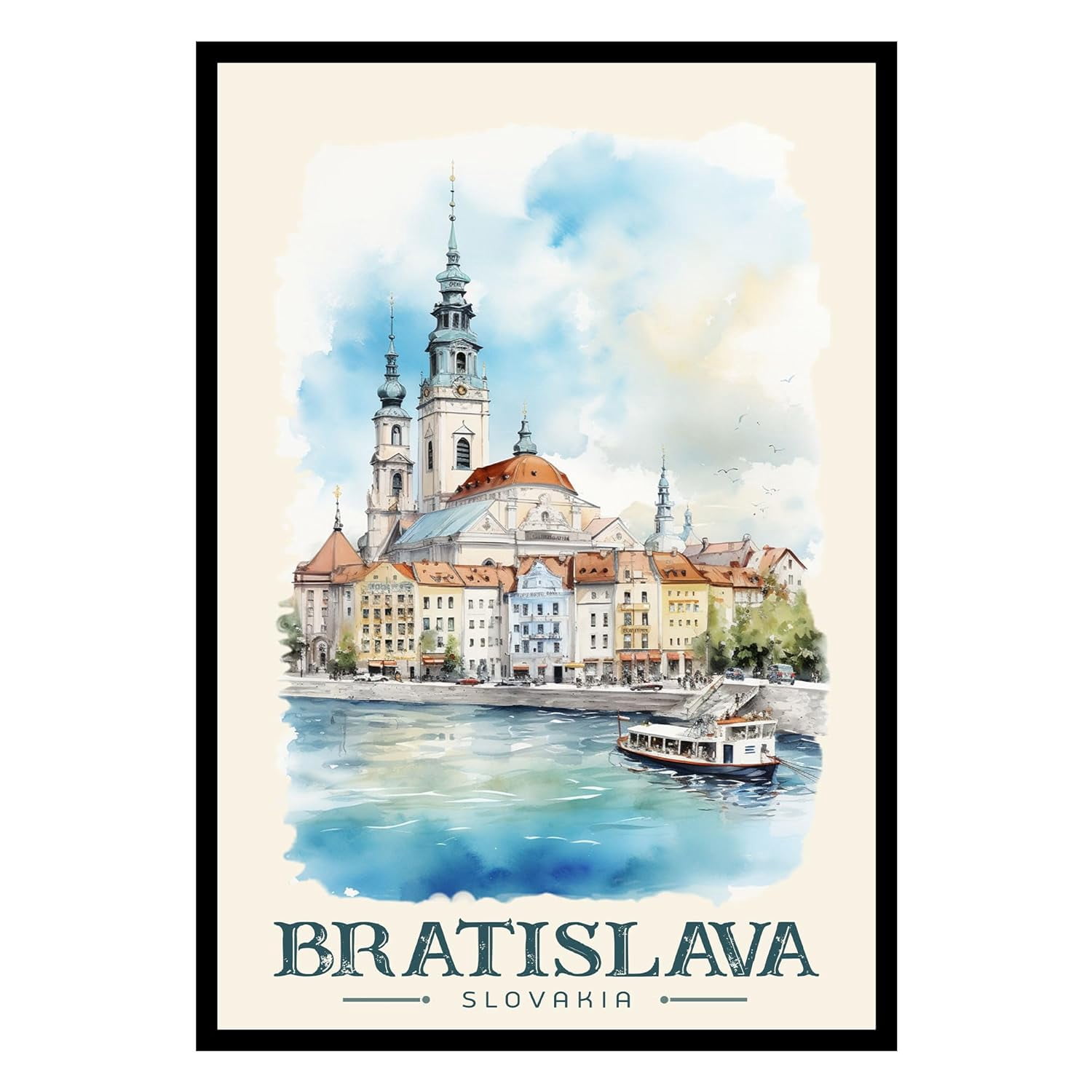 Eastern Print Bratislava Poster, Slovakia Poster, Slovakia Wall Art ...