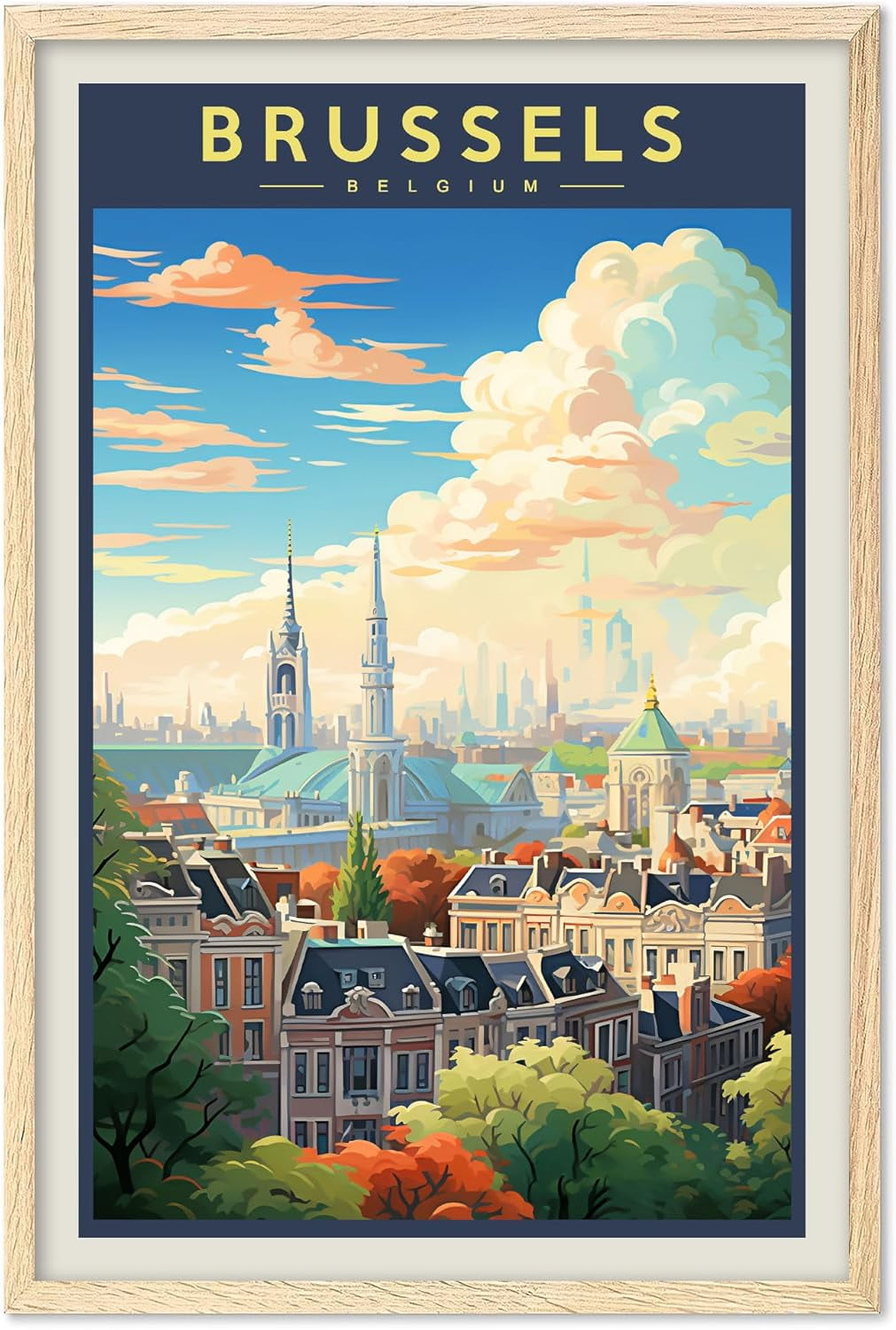 Eastern Print Brussels Poster, Belgium Poster, Belgium Wall Art ...