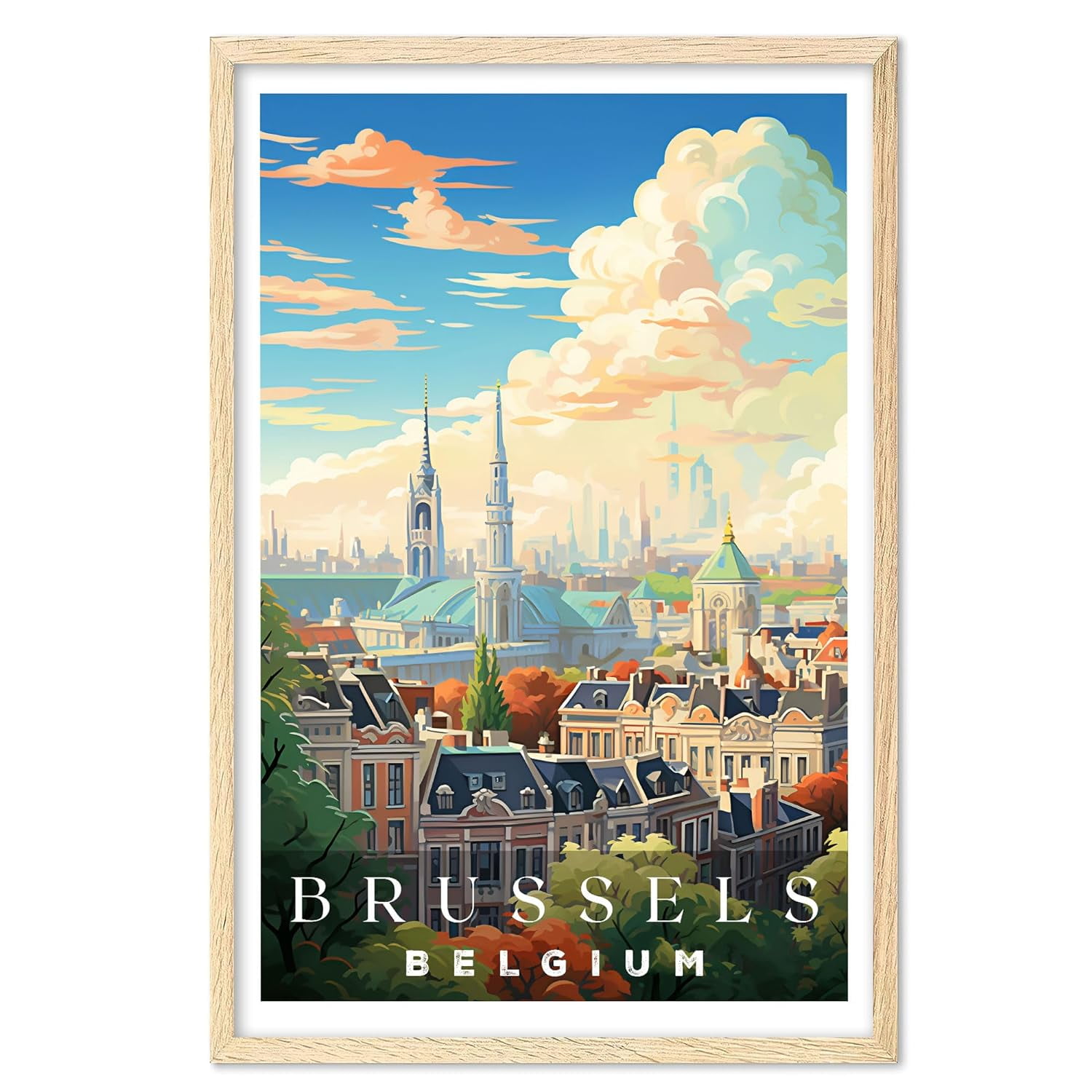 Eastern Print Brussels Poster, Belgium Poster, Belgium Wall Art ...