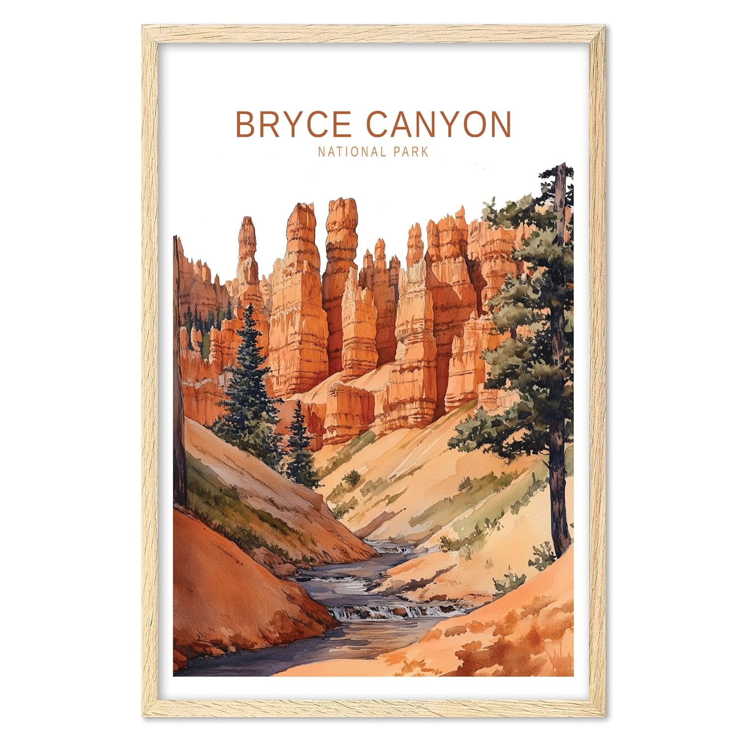 Eastern Print Bryce Canyon National Park Watercolor Art Print, National ...