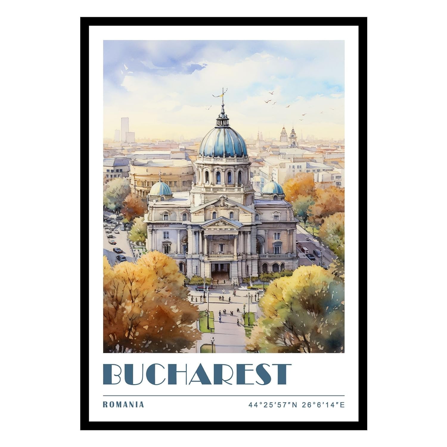 Eastern Print Bucharest Poster, Romania Poster, Romania Wall Art ...