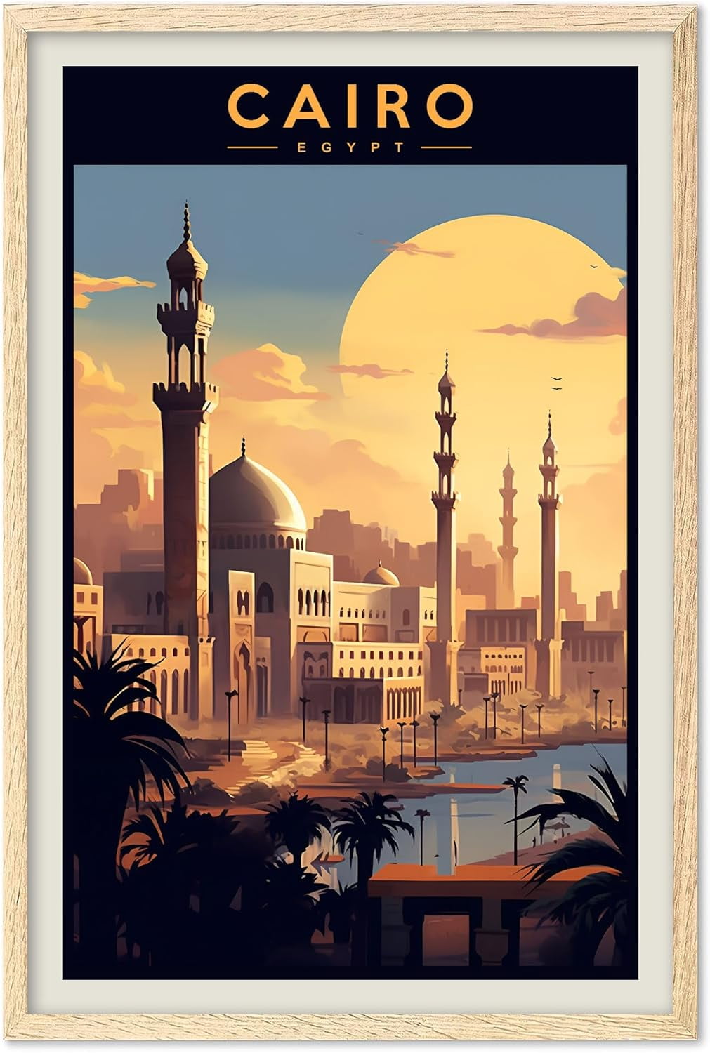 Eastern Print Cairo Poster, Egypt Poster, Egypt Wall Art, Vintage Travel Posters, Travel Wall ...
