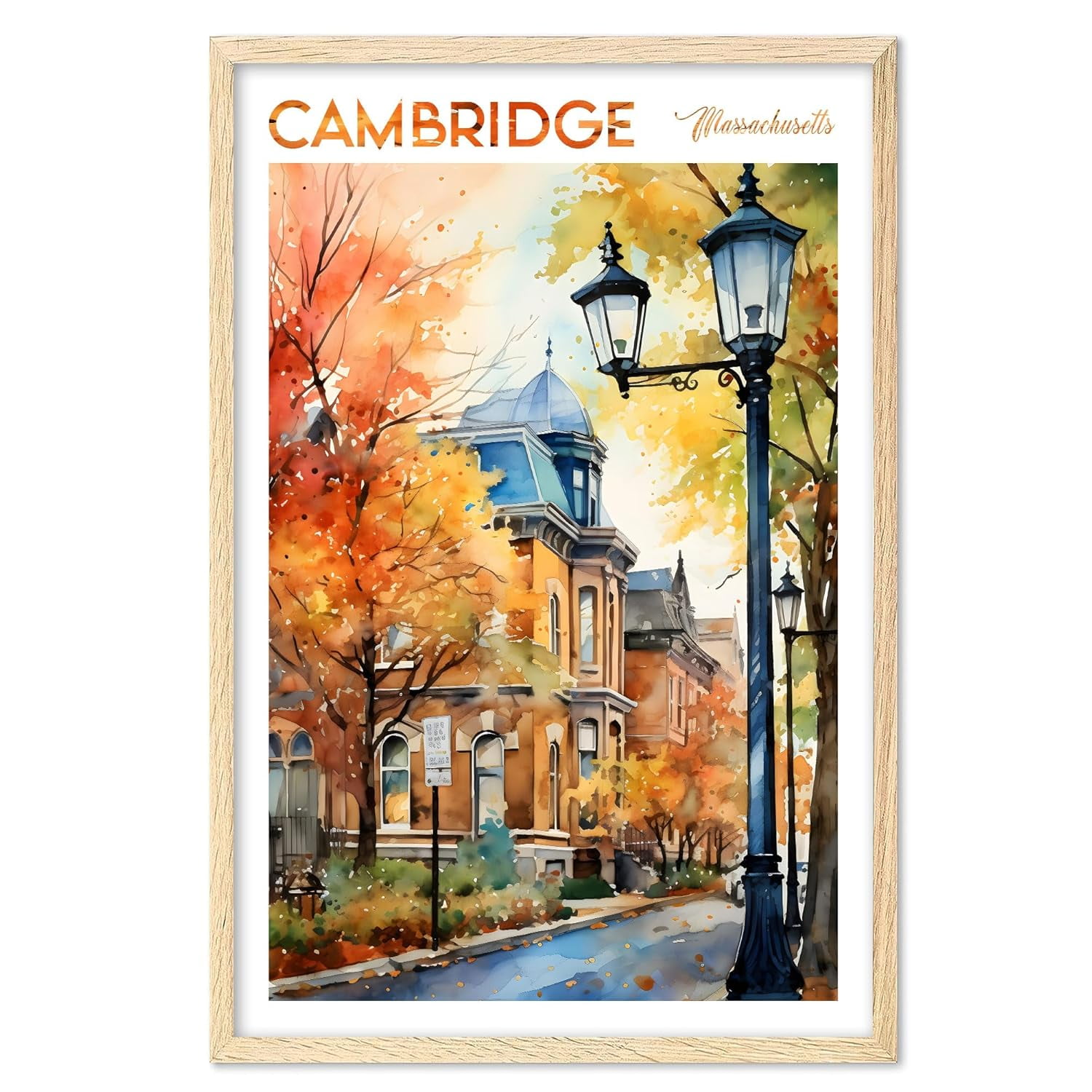 Eastern Print Cambridge Poster, Massachusetts Poster, Cambridge Wall ...