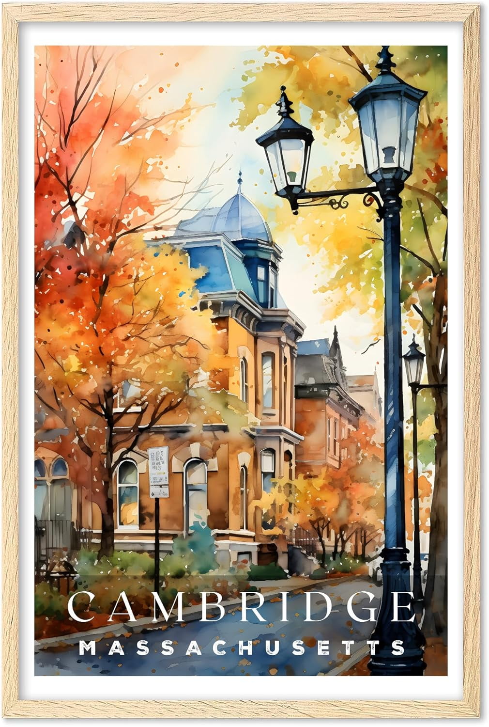 Eastern Print Cambridge Poster, Massachusetts Poster, Cambridge Wall ...