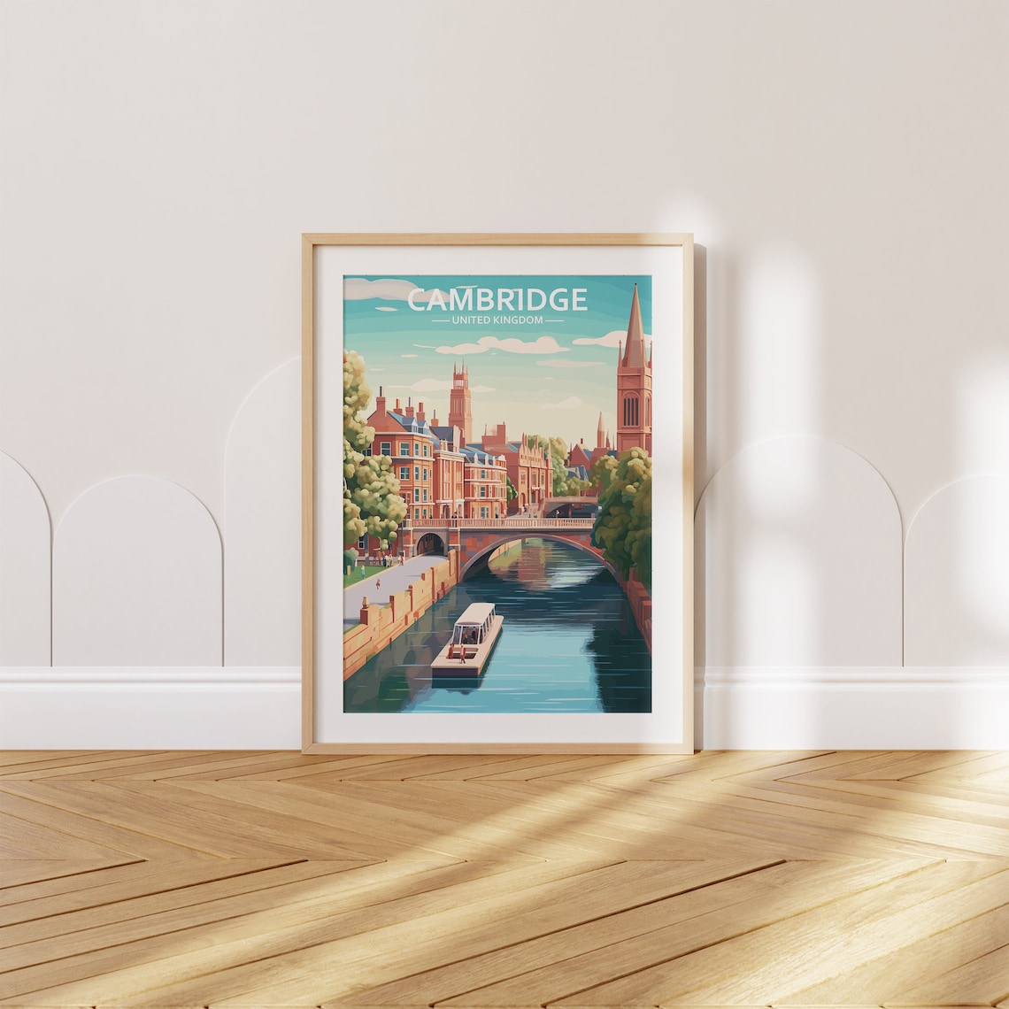 Eastern Print Cambridge Travel Poster UK Vintage Wall Art, 8x12 ...