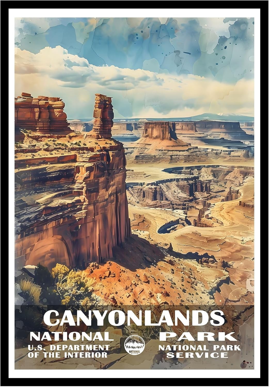 Eastern Print Canyonlands National Park Poster, National Park Wall Art ...