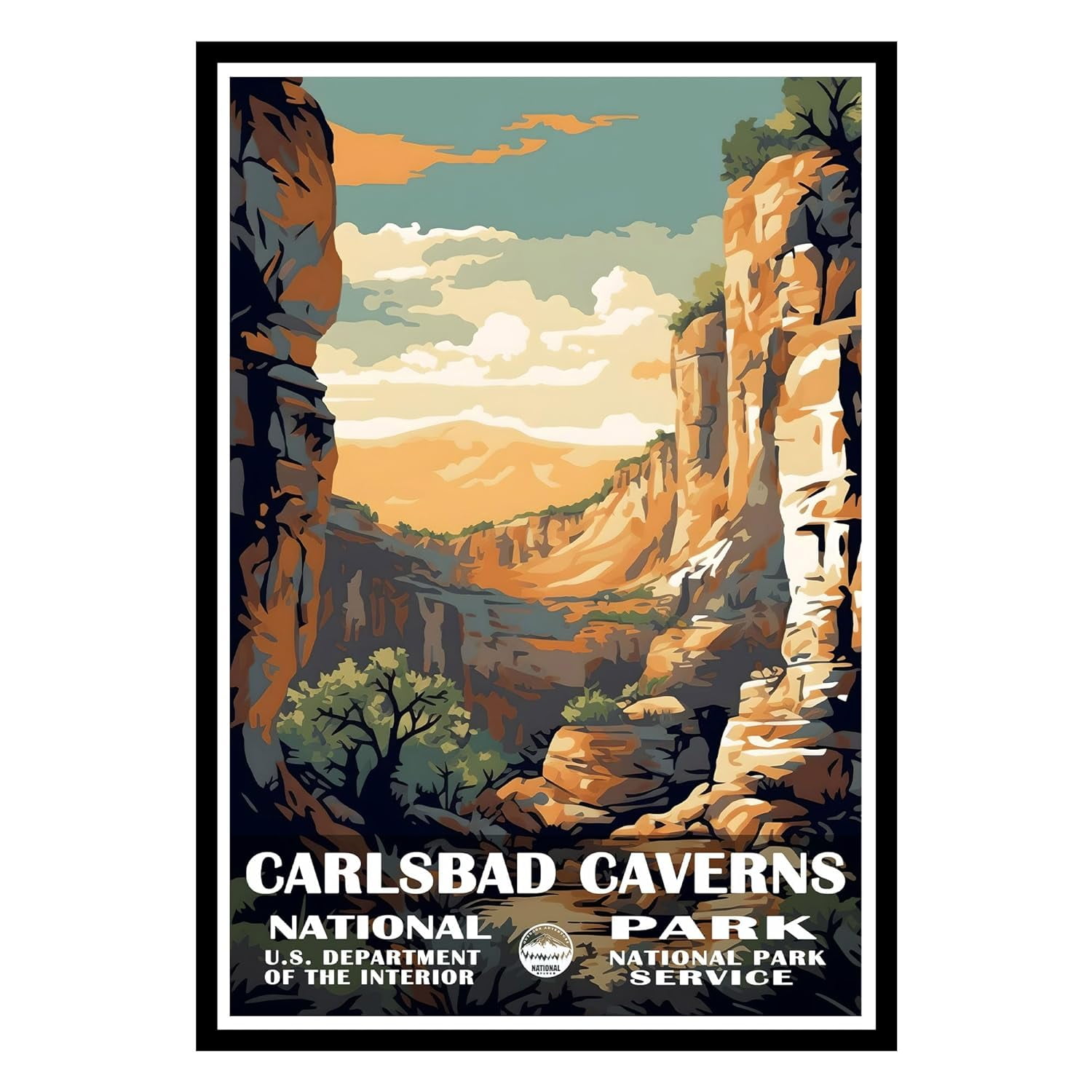 Eastern Print Carlsbad Caverns National Park Poster, Carlsbad Caverns ...
