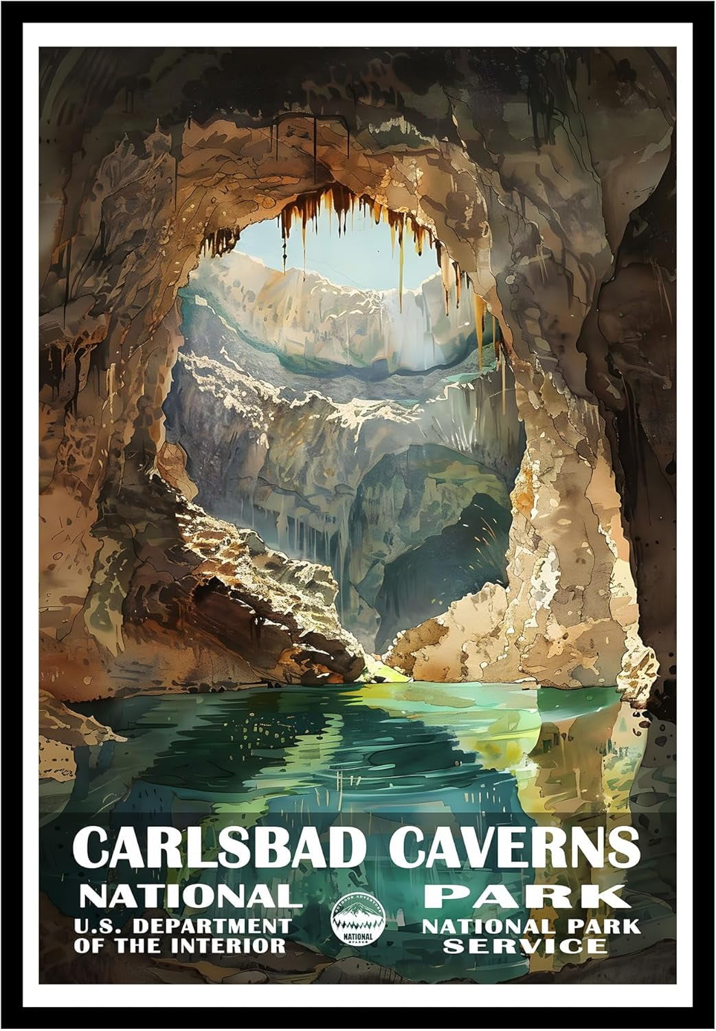 Eastern Print Carlsbad Caverns National Park Poster, National Park Wall ...