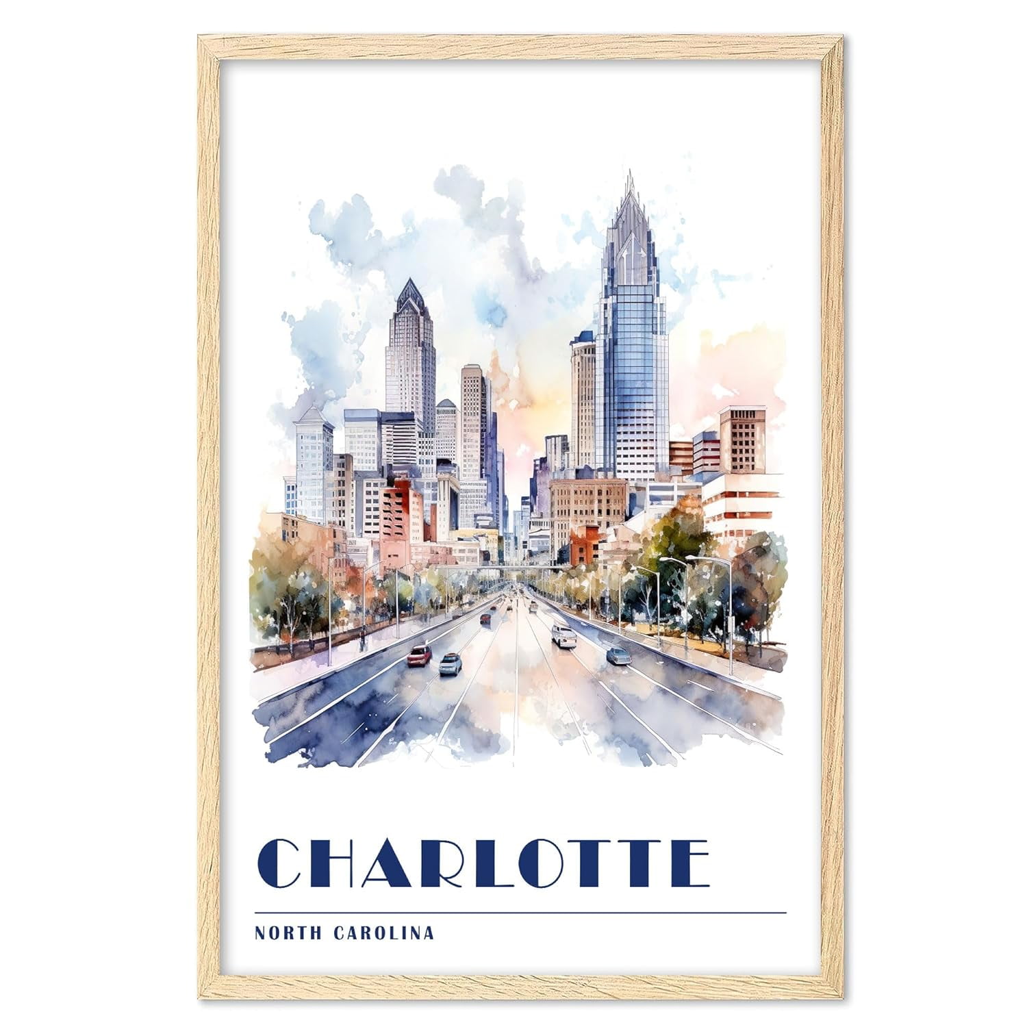 Eastern Print Charlotte Wall Art, States Landscape Wall Art Decor ...