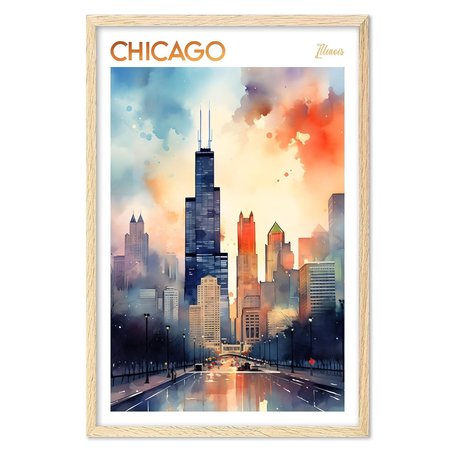 Eastern Print Chicago Poster, Illinois Poster, Chicago Wall Art ...