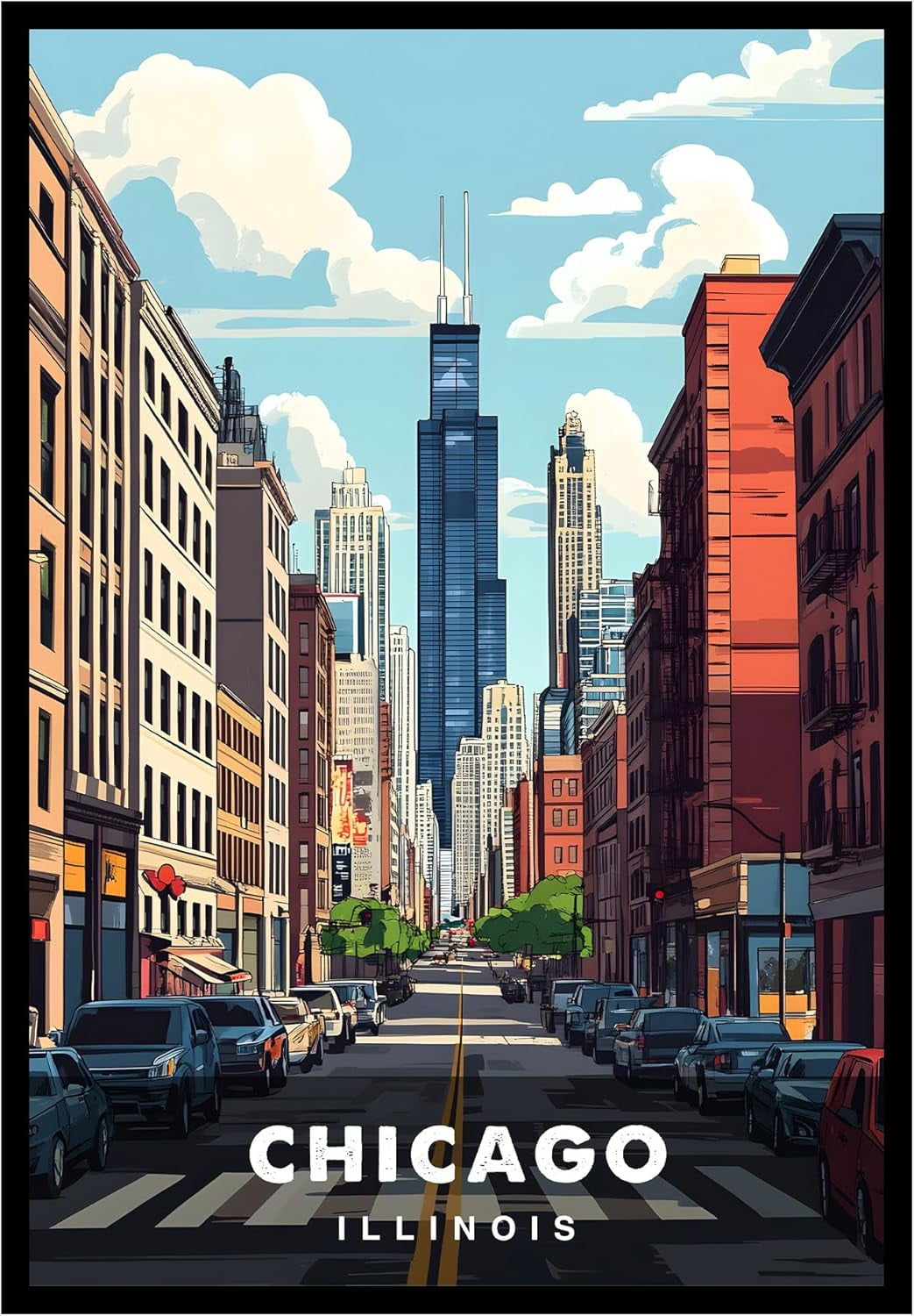 Eastern Print Chicago Poster, Illinois Poster, Chicago Wall Art ...