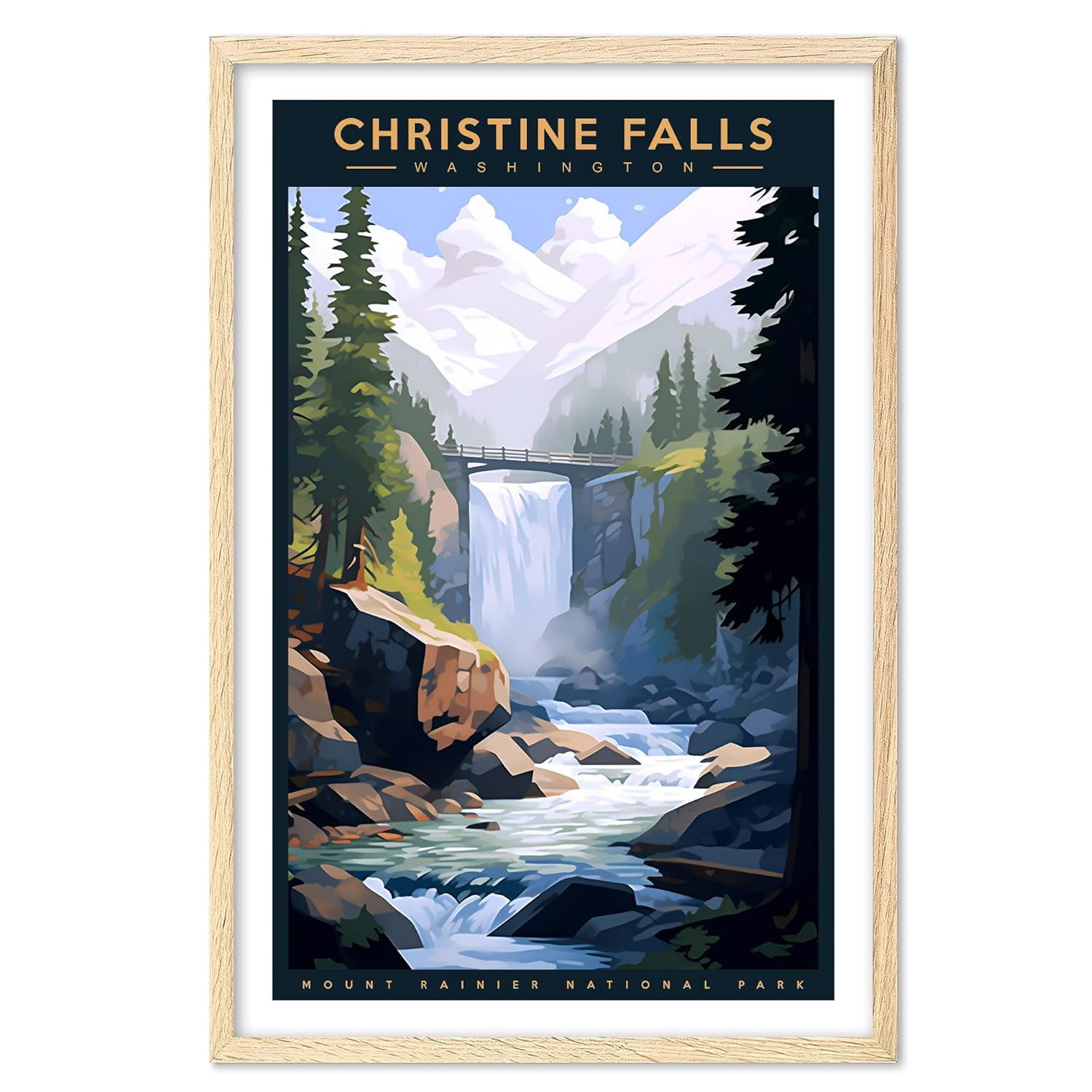 Eastern Print Christine Falls Poster, Mount Rainier National Park ...