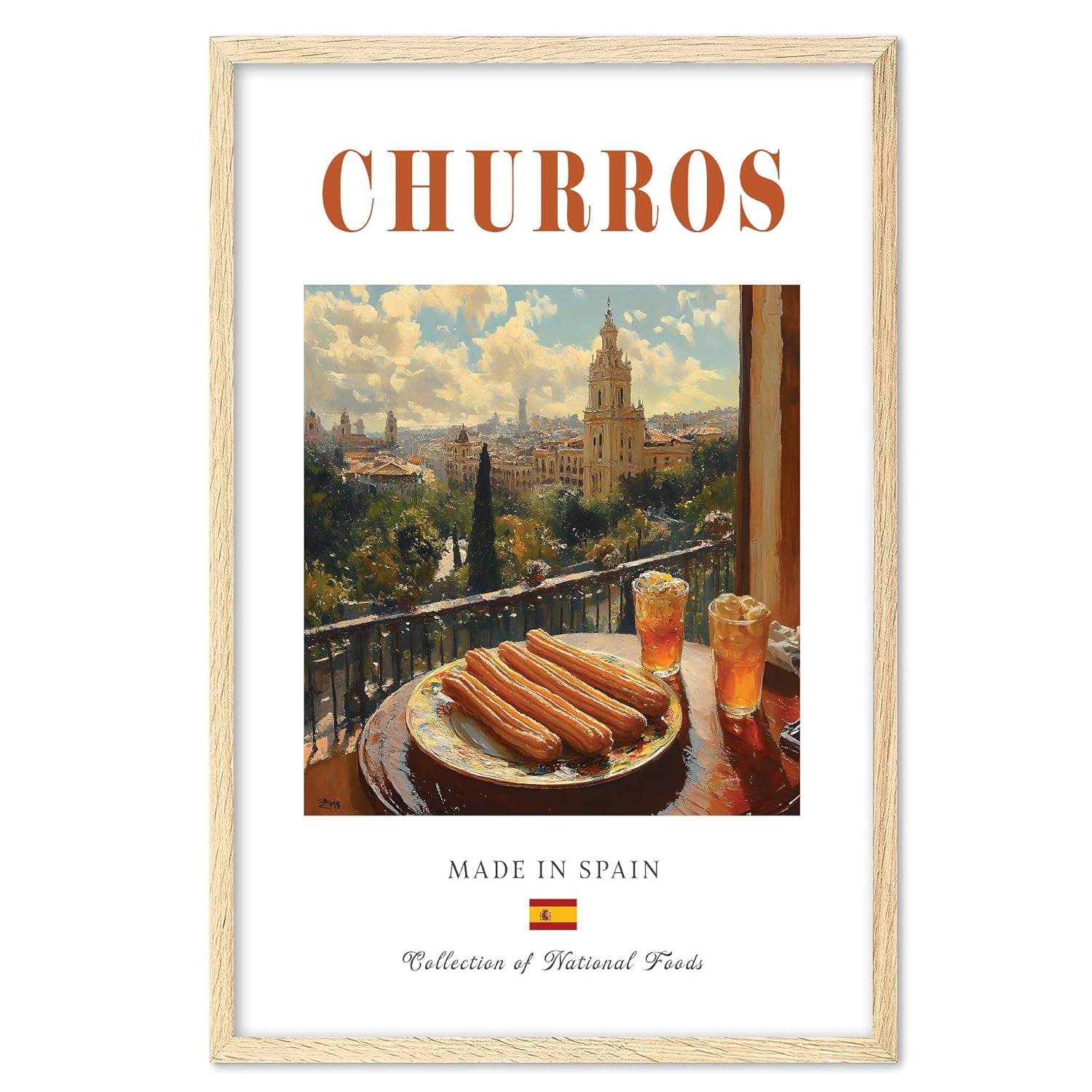 Eastern Print Churros Poster, Food Wall Art, Spain Food Print, Modern ...