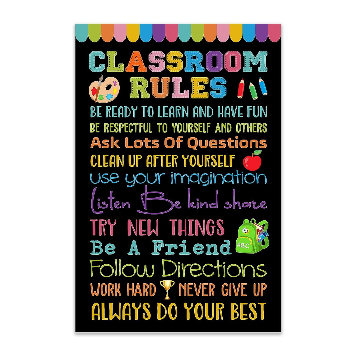 Eastern Print Classroom Rules Poster Be Ready To Learn, Teacher Office ...