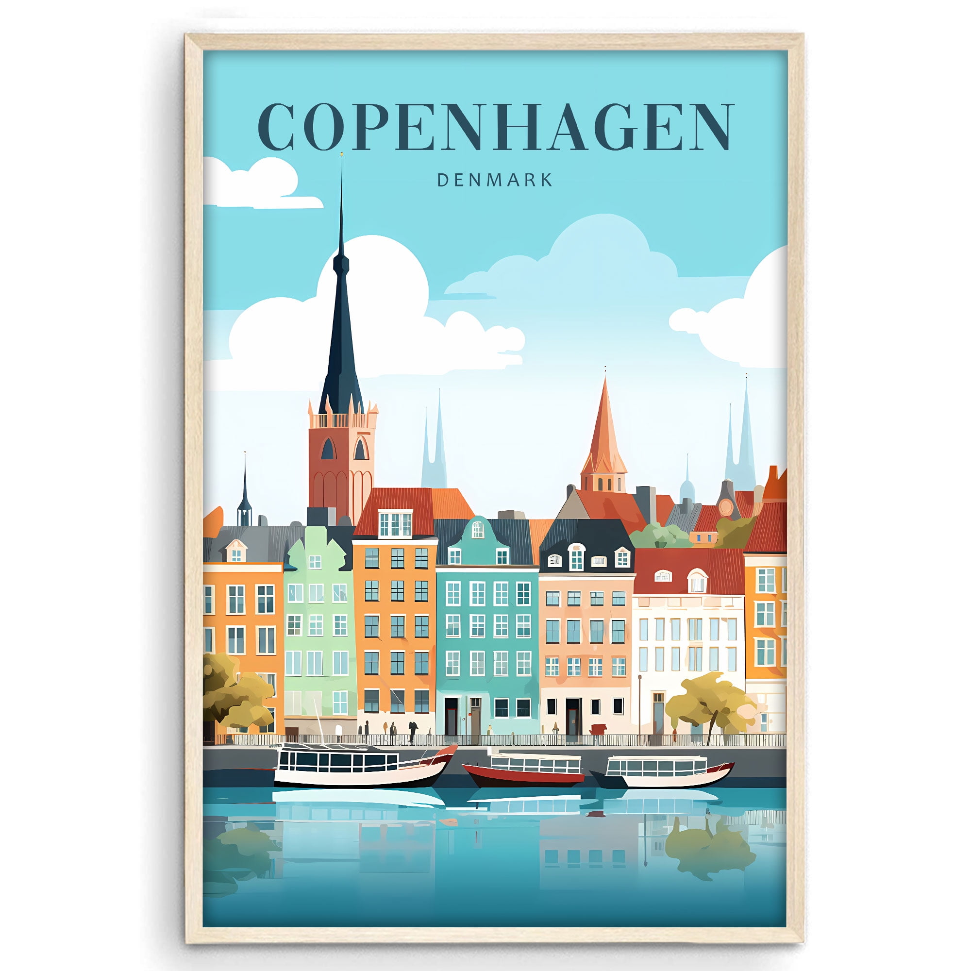 Eastern Print Copenhagen Poster, City Prints Wall Decor, Travel Poster ...