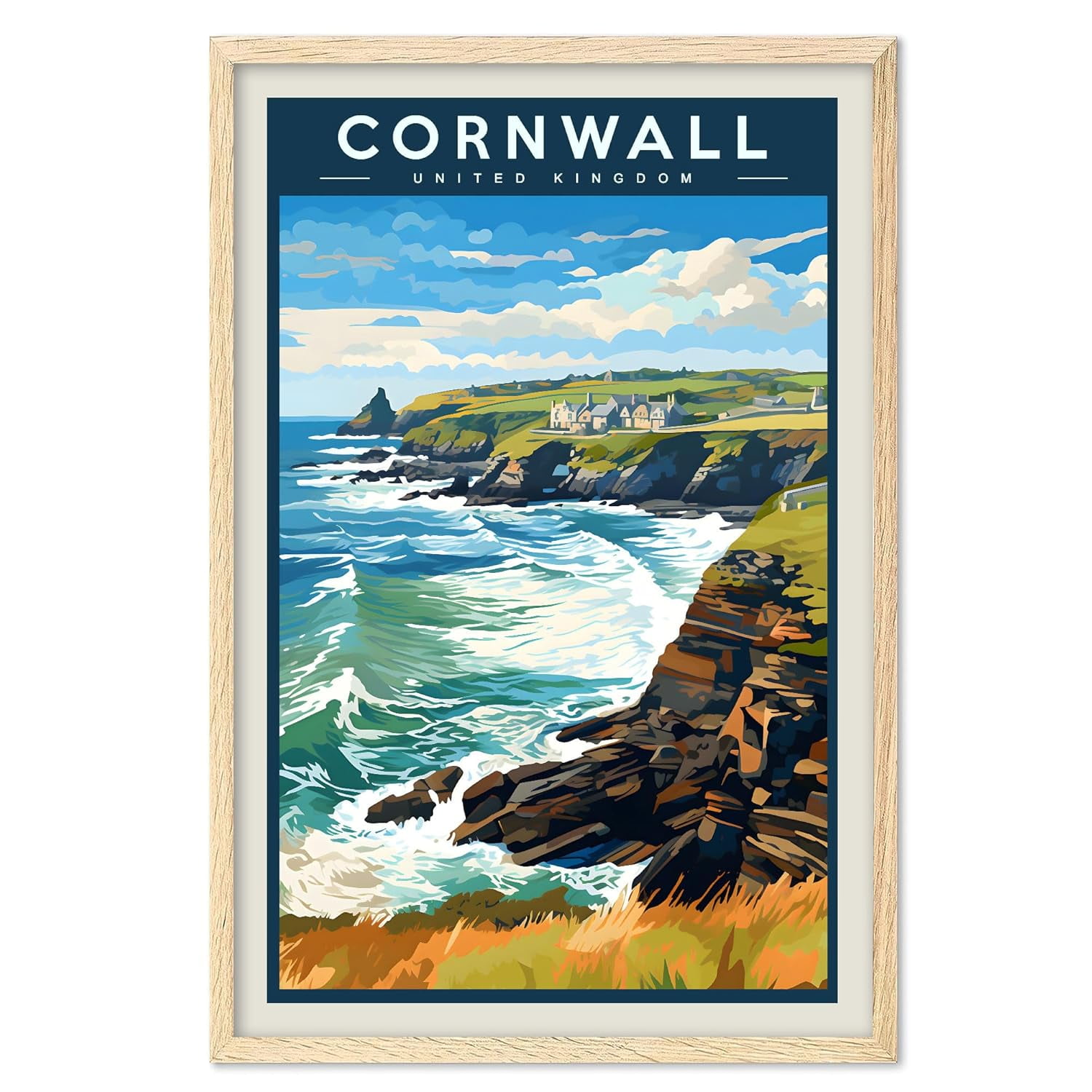 Eastern Print Cornwall Poster, United Kingdom Poster, United Kingdom ...