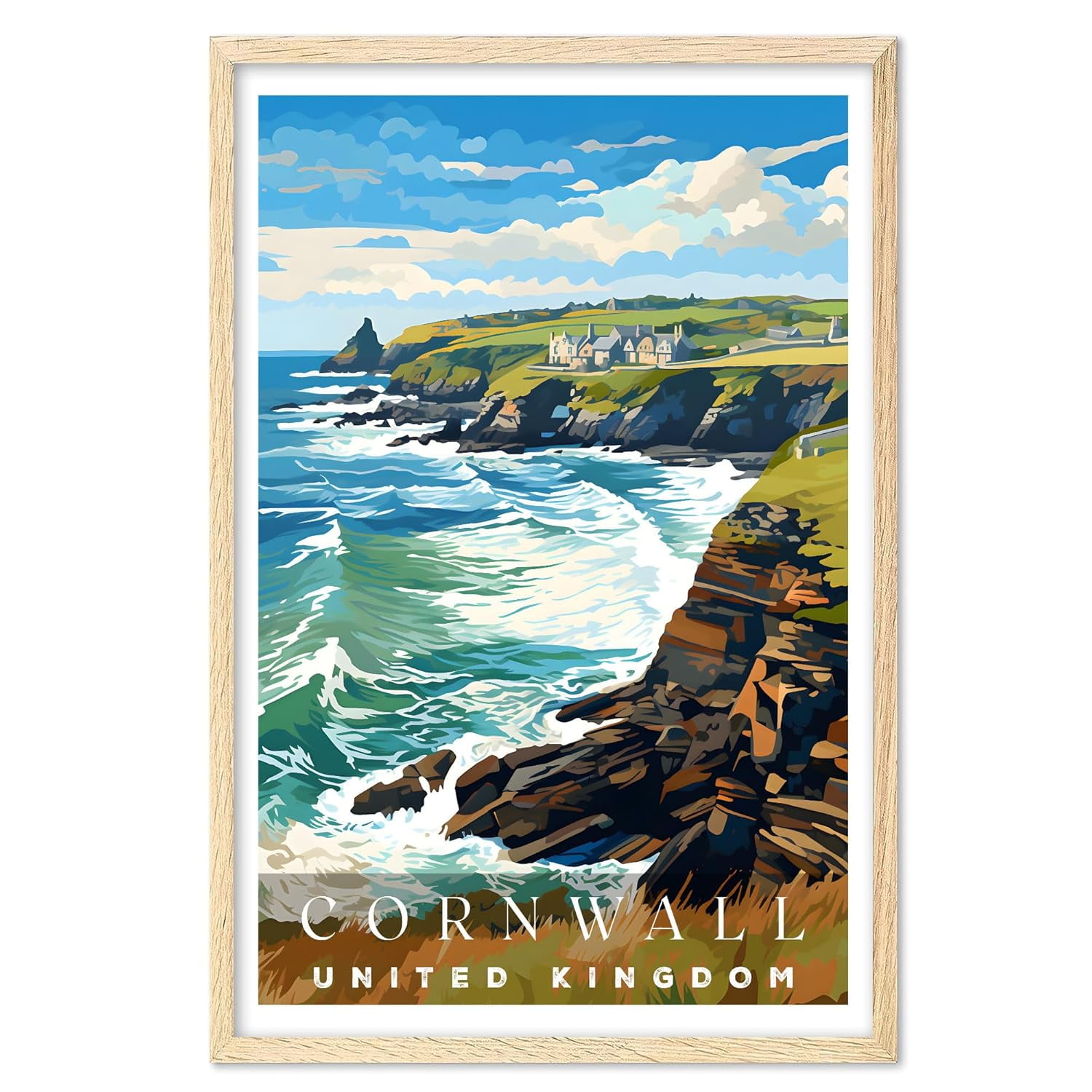 Eastern Print Cornwall Poster, United Kingdom Poster, United Kingdom ...