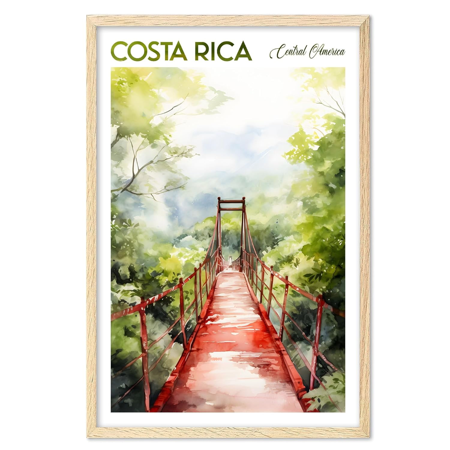 Eastern Print Costa Rica Poster, Central America Poster, Costa Rica ...