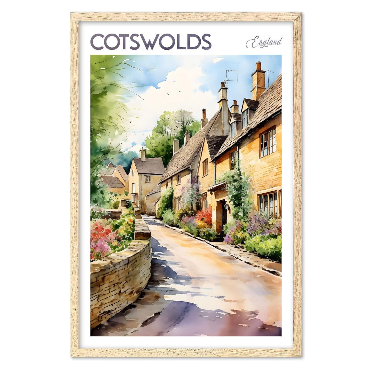 Eastern Print Cotswolds Poster, England Poster, Cotswolds Wall Art ...