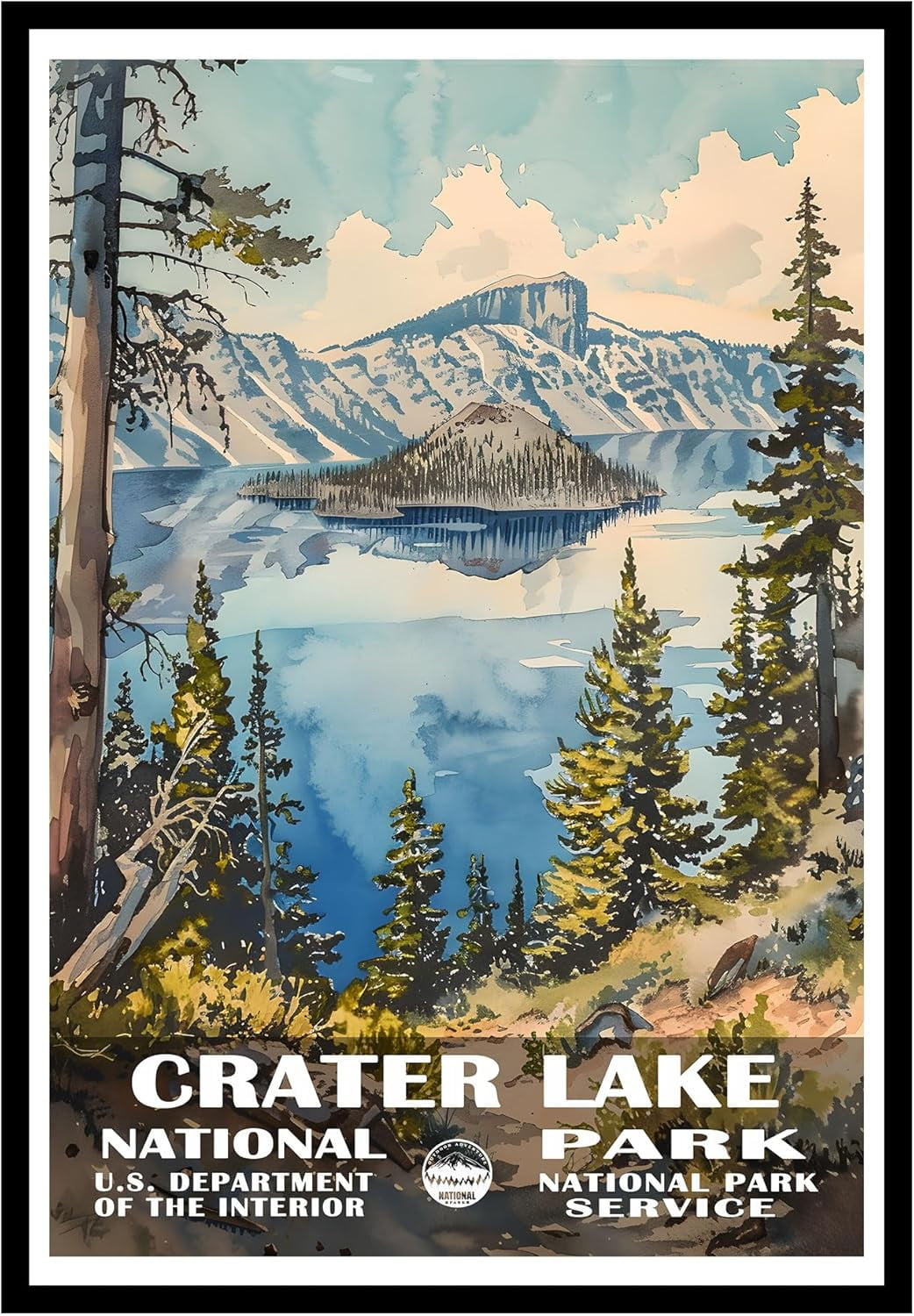 Eastern Print Crater Lake National Park Wall Art, National Parks ...