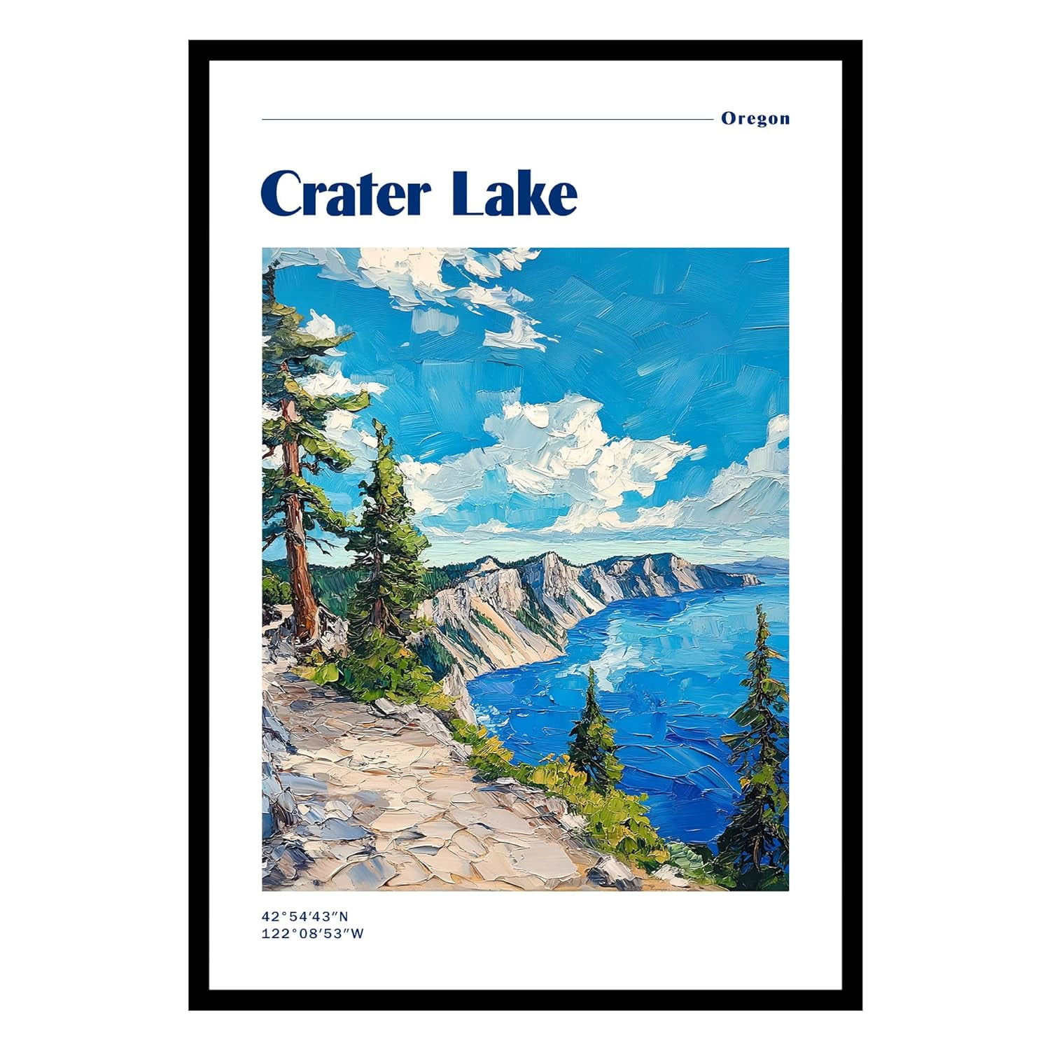Eastern Print Crater Lake Poster, Crater Lake National Park Poster ...