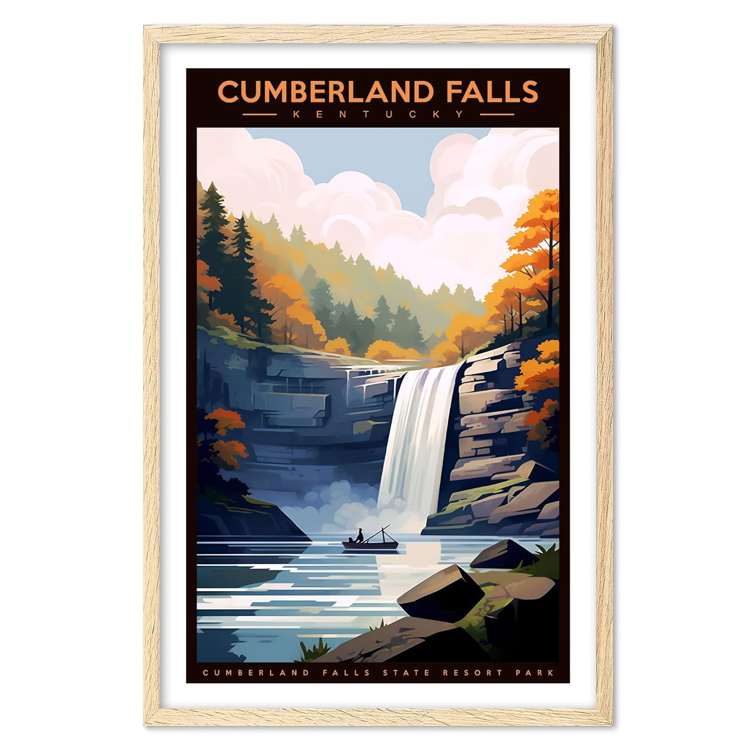 Eastern Print Cumberland Falls Poster, Cumberland Falls State Resort ...