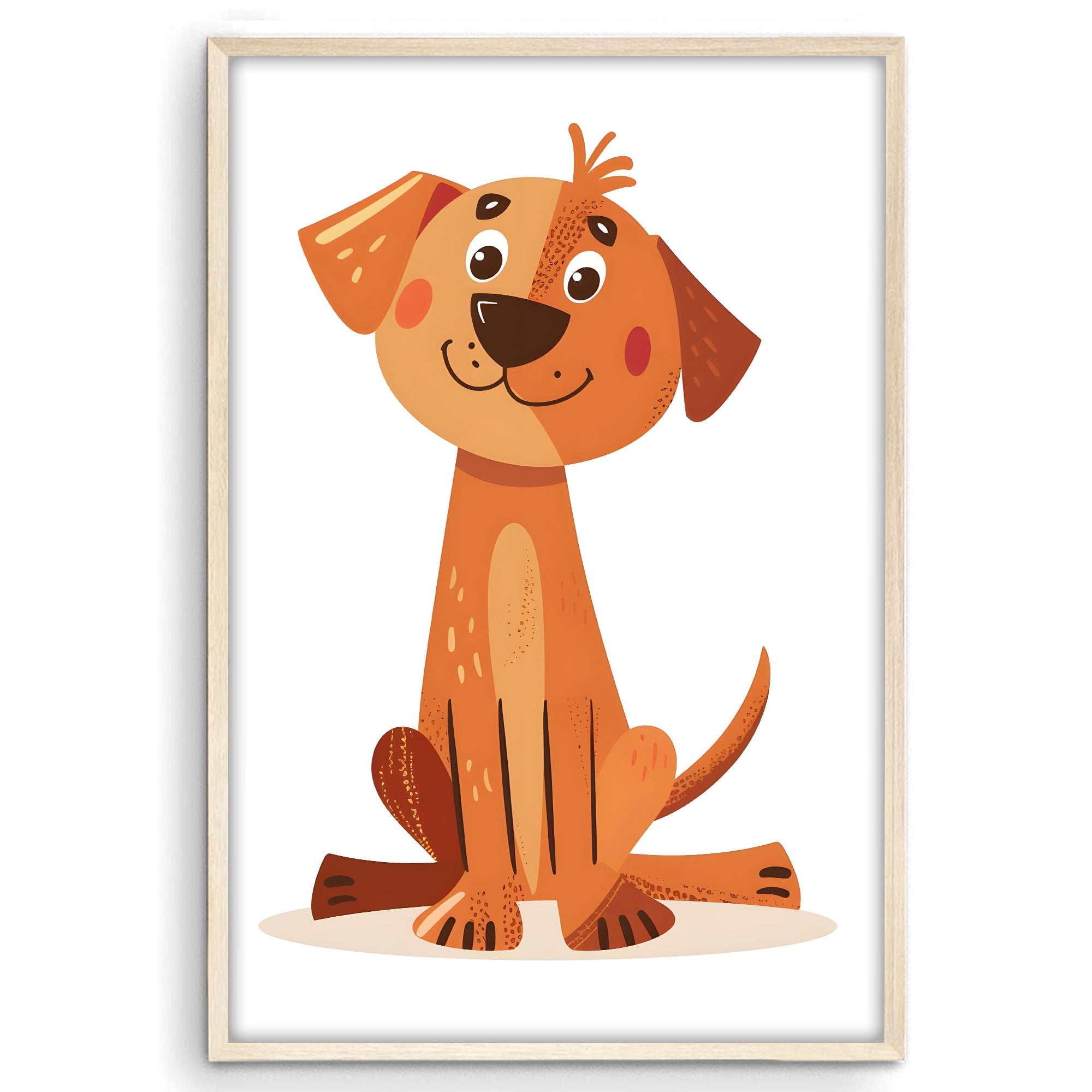 Eastern Print Cute Dog Cartoon Safari Nursery Poster Wall Decor ...