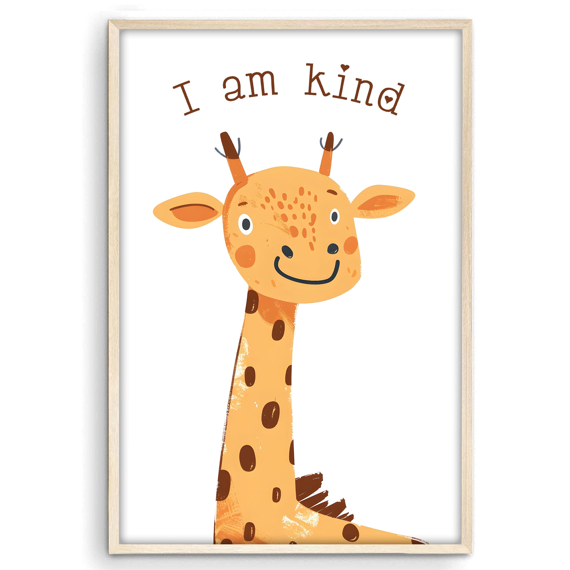 Eastern Print Cute Giraffe Cartoon Safari Nursery Poster Wall Decor ...