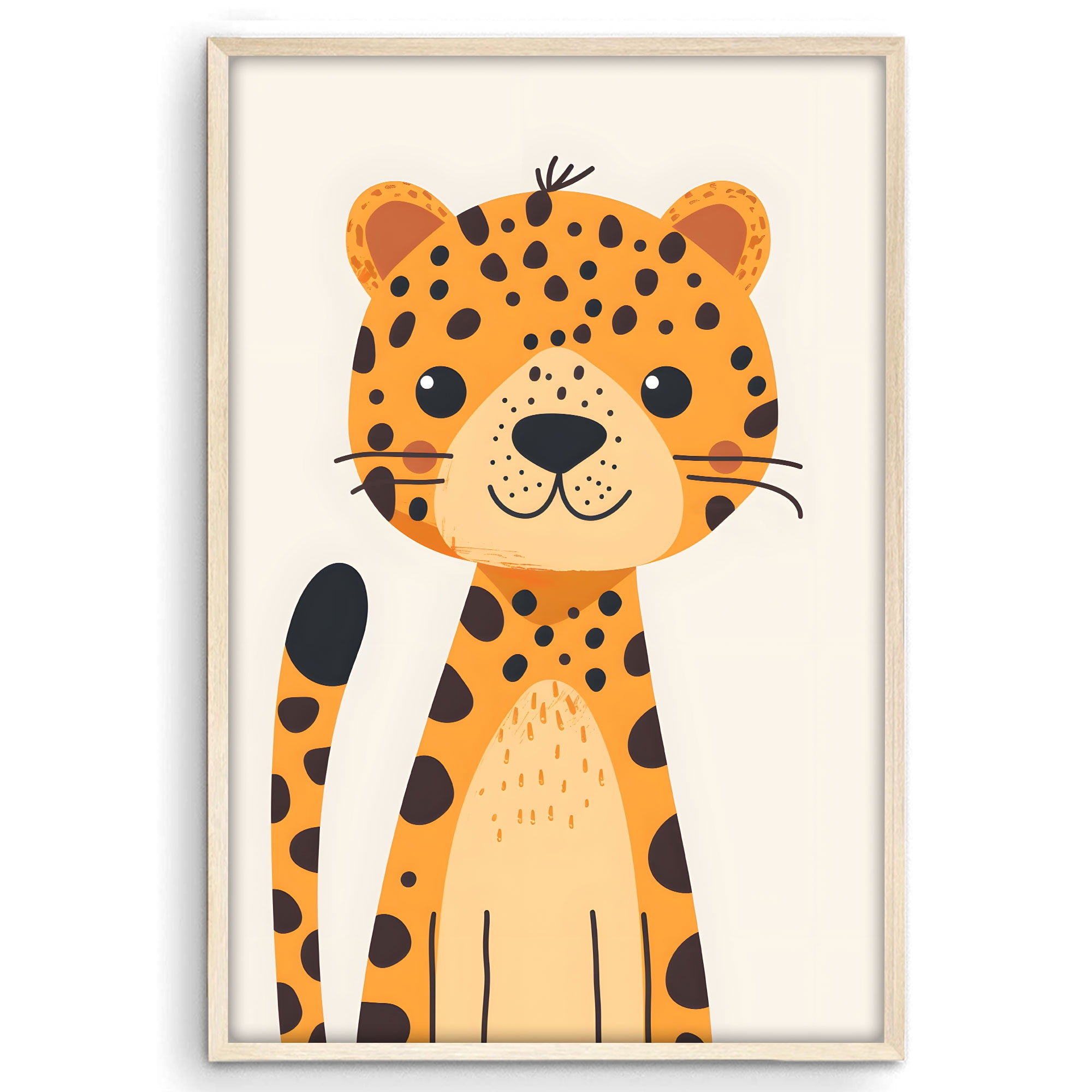 Eastern Print Cute Leopard Cartoon Safari Nursery Poster Wall Decor ...