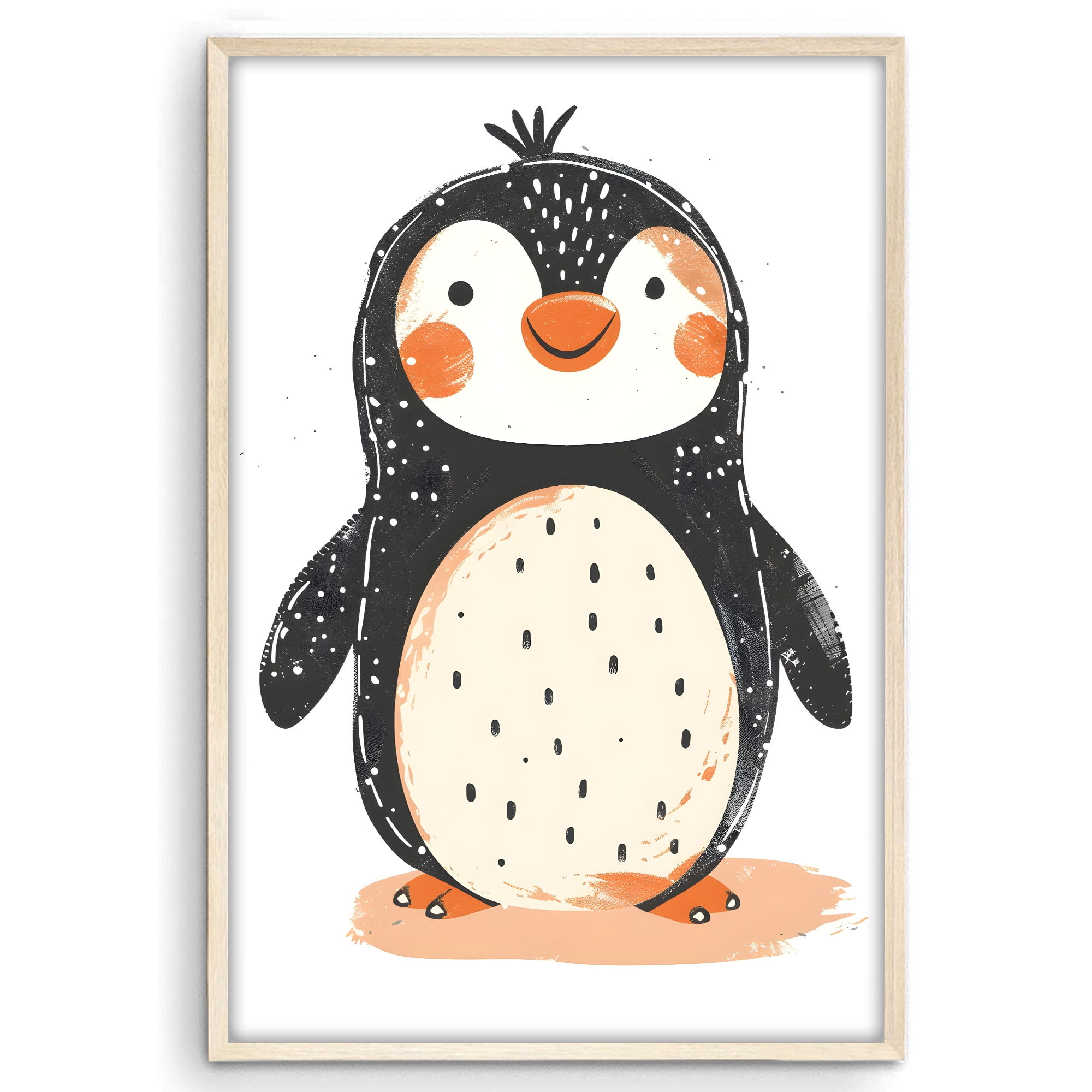 Eastern Print Cute Peguin Cartoon Safari Nursery Poster Wall Decor ...