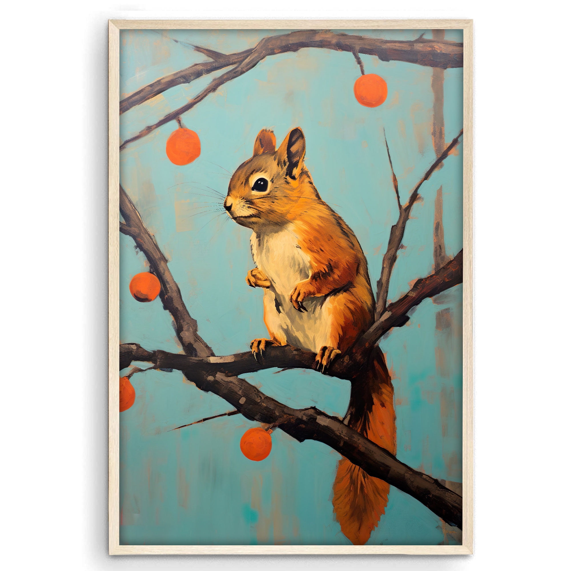 Eastern Print Cute Squirrel Safari Nursery Poster Wall Decor, Minimal ...