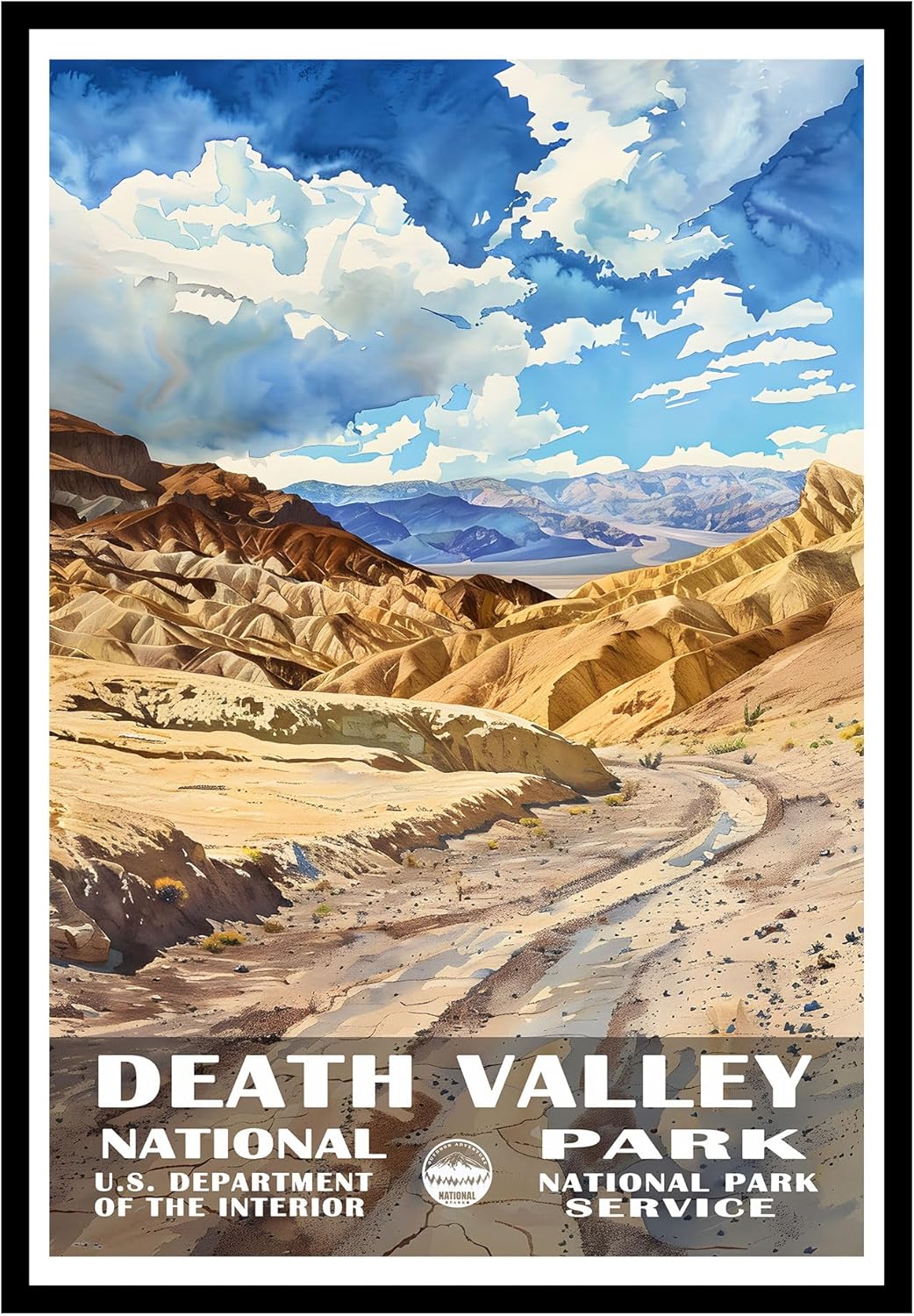 Eastern Print Death Valley National Park Poster, National Park Wall Art ...