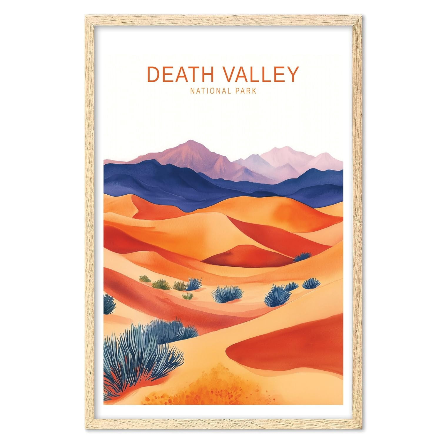 Eastern Print Death Valley National Park Watercolor Art Print, National ...