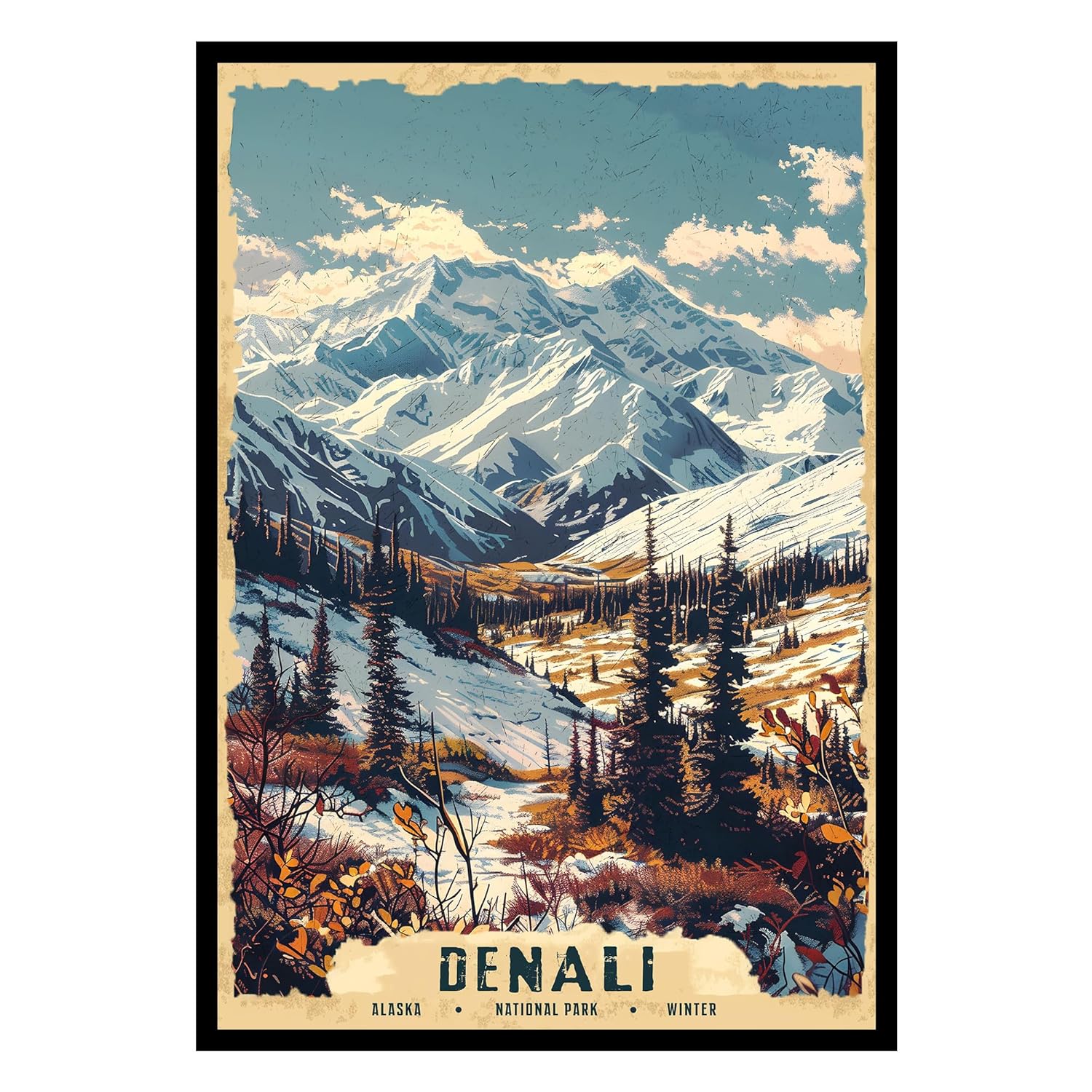 Eastern Print Denali National Park, Denali National Park Wall Art ...