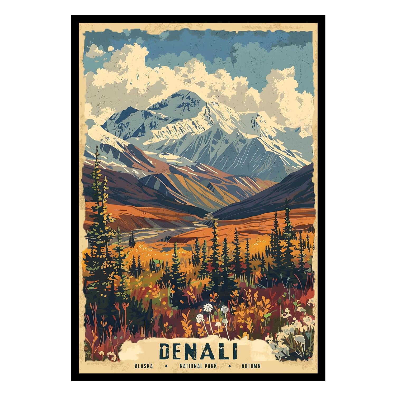 Eastern Print Denali National Park, Denali National Park Wall Art ...