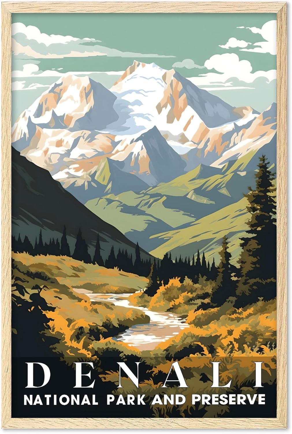 Eastern Print Denali National Park, National Parks Wall Poster, Denali ...
