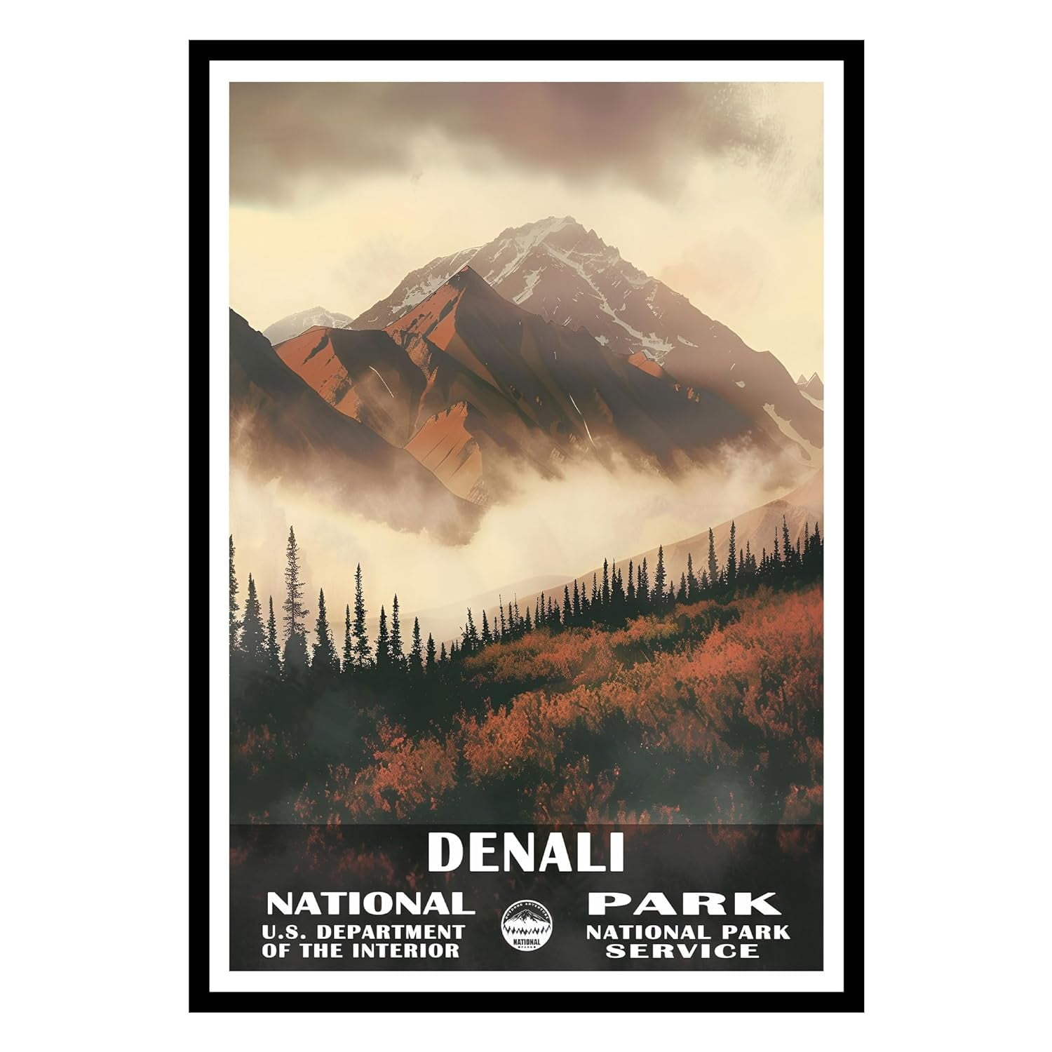 Eastern Print Denali National Park Poster, Denali National Park ...