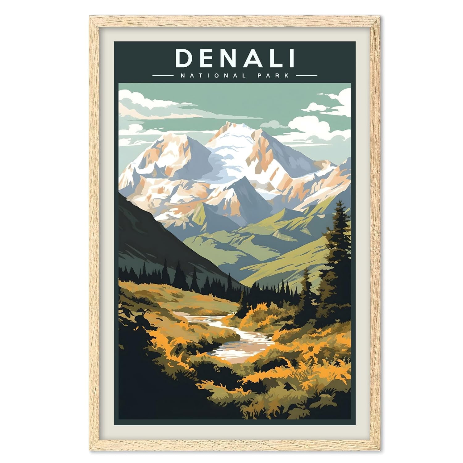 Eastern Print Denali National Park Poster, Denali National Park Wall ...