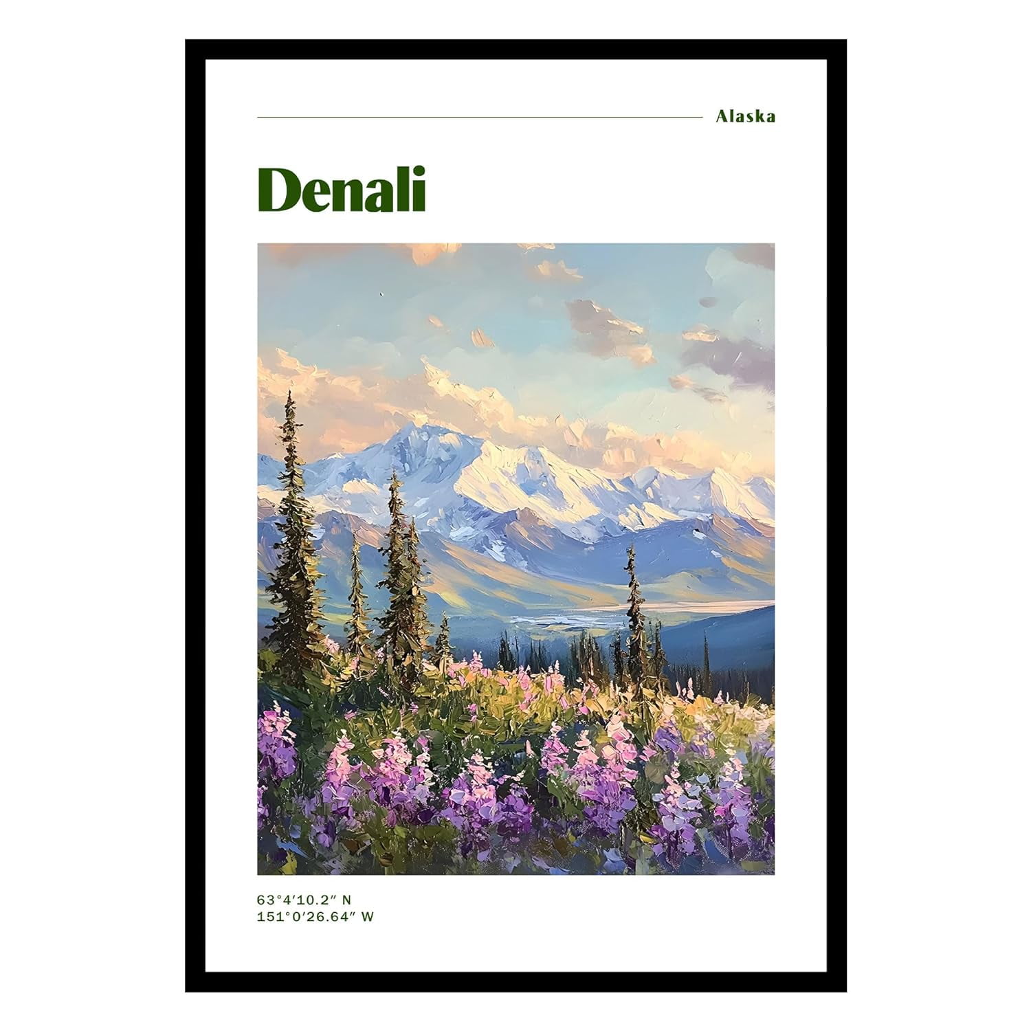 Eastern Print Denali Poster, Denali National Park Poster, Denali Wall ...