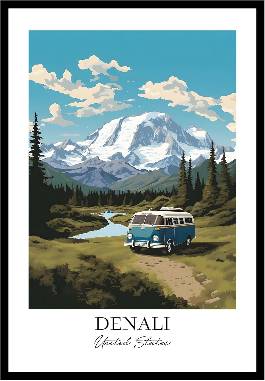 Eastern Print Denali Poster, United States Poster, Denali Wall Art ...