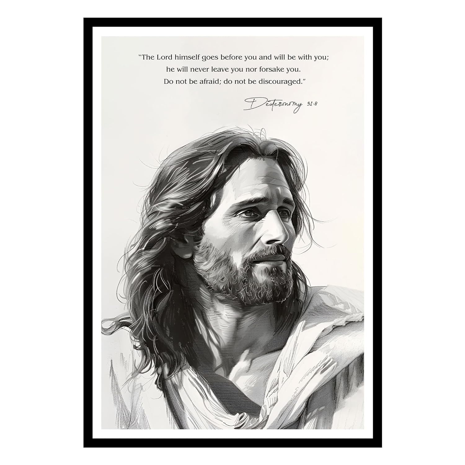 Eastern Print Deuteronomy 31:8 Bible Verse Wall Art, Christian Wall Art ...